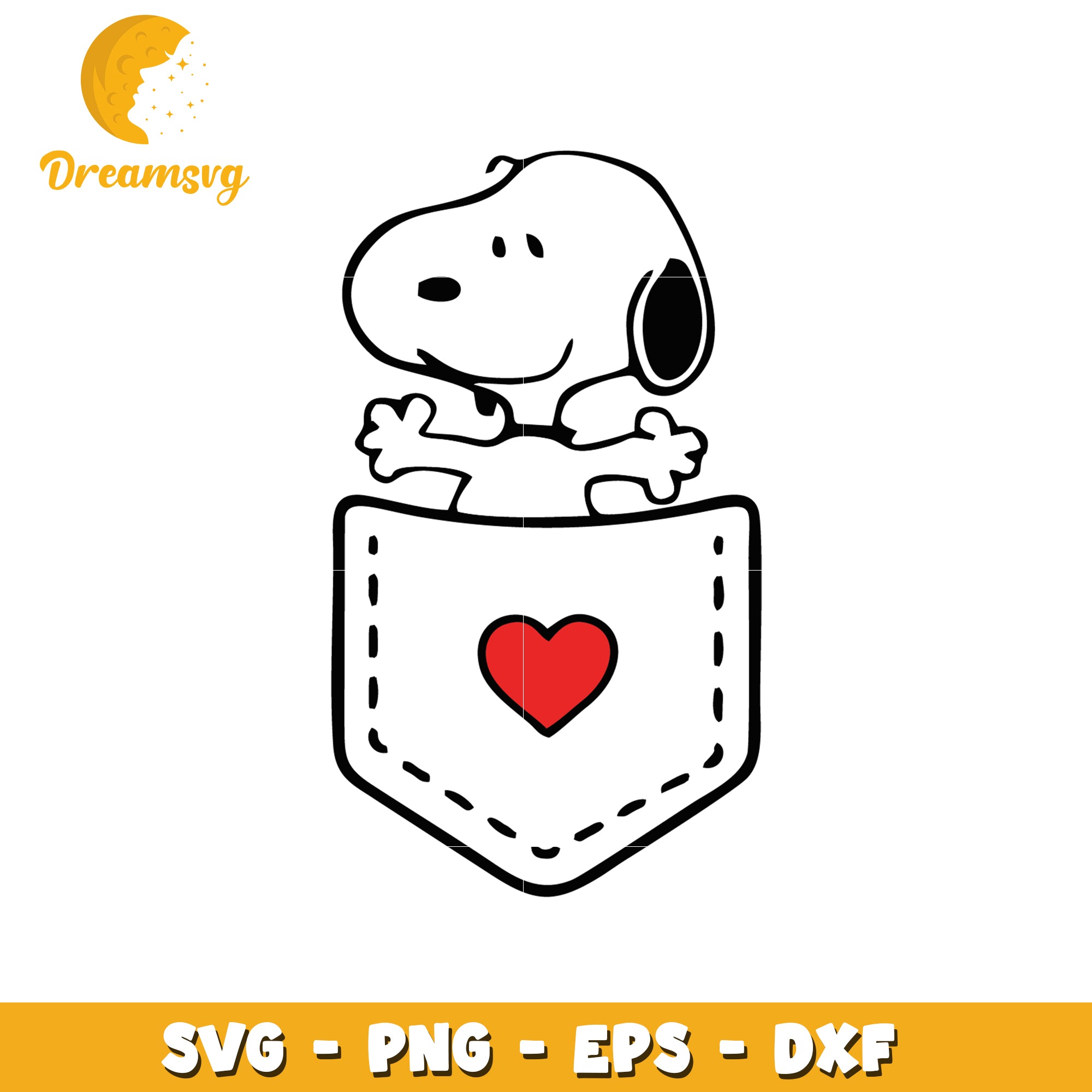 Snoopy Pocket SVG Cut File – DreamSVG Store
