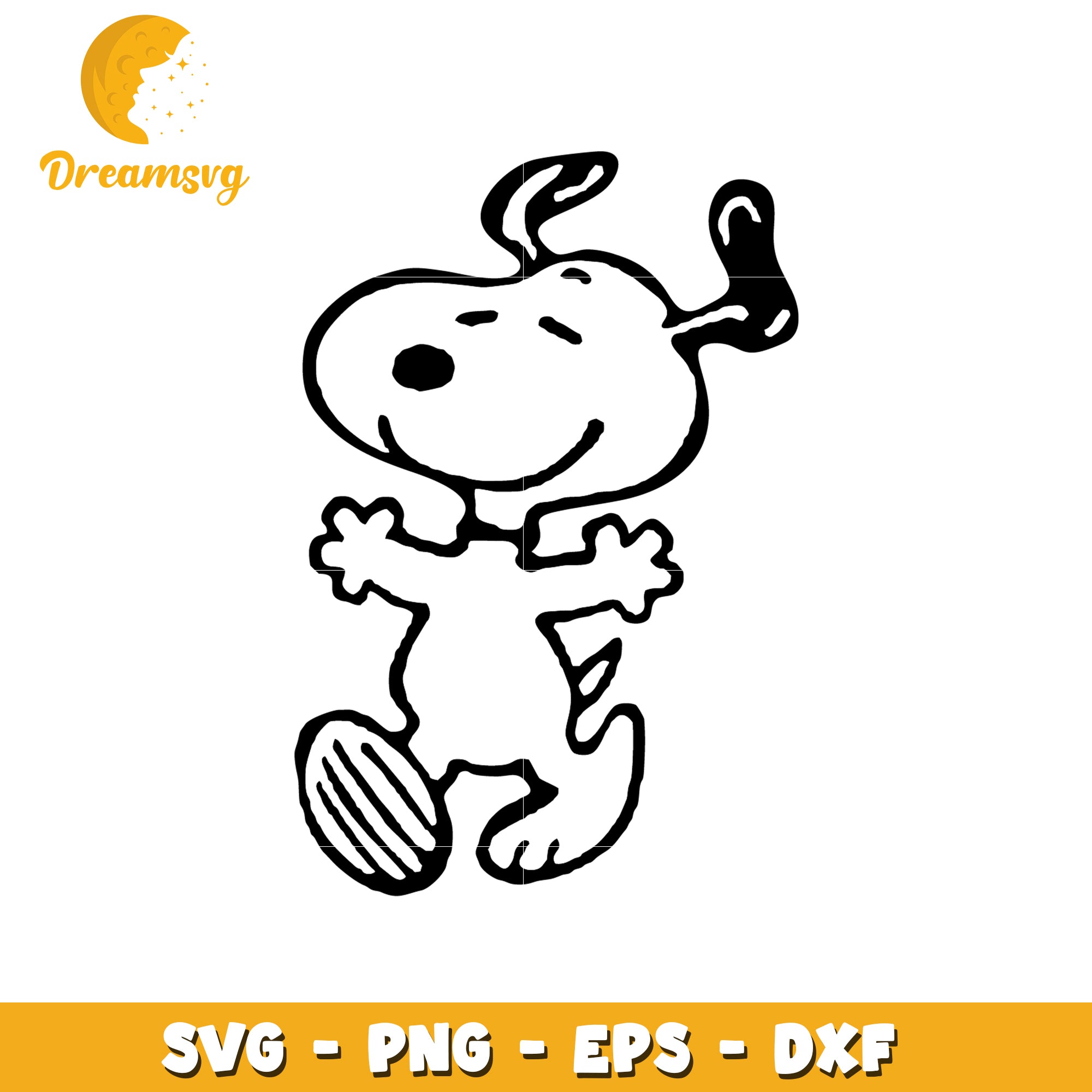 Snoopy SVG Happy Dog Clipart for Crafting and Design – DreamSVG Store