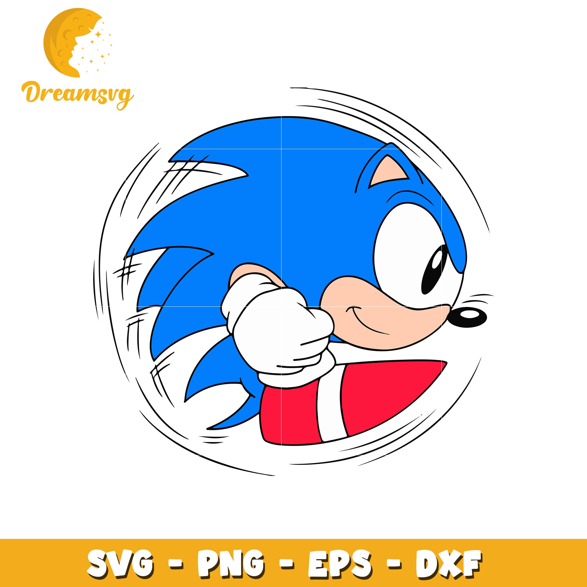 Sonic Spin SVG PNG EPS DXF Cut File – DreamSVG Store