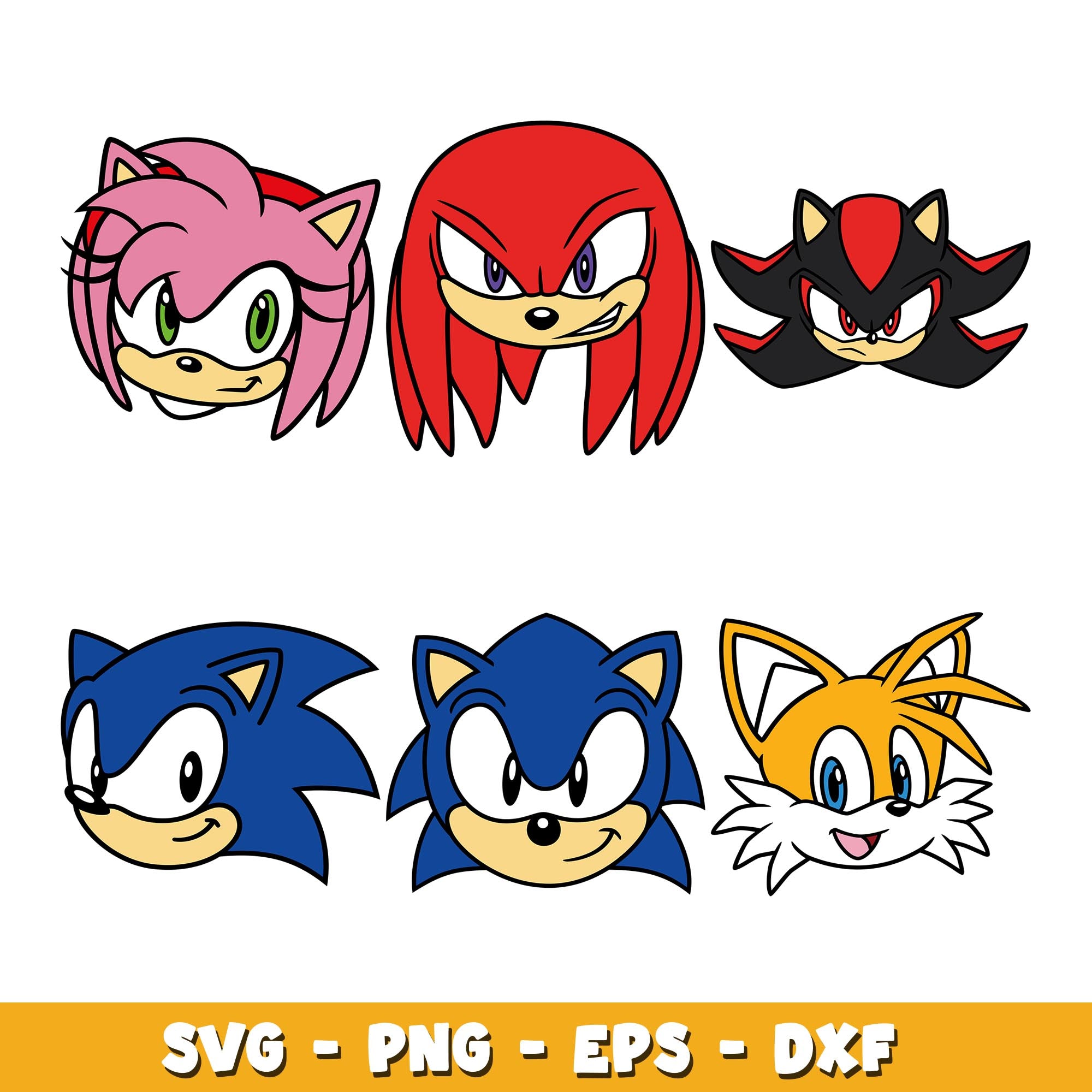 Sonic The Hedgehog Face svg, Sonic bundle svg, cartoon svg – DreamSVG Store