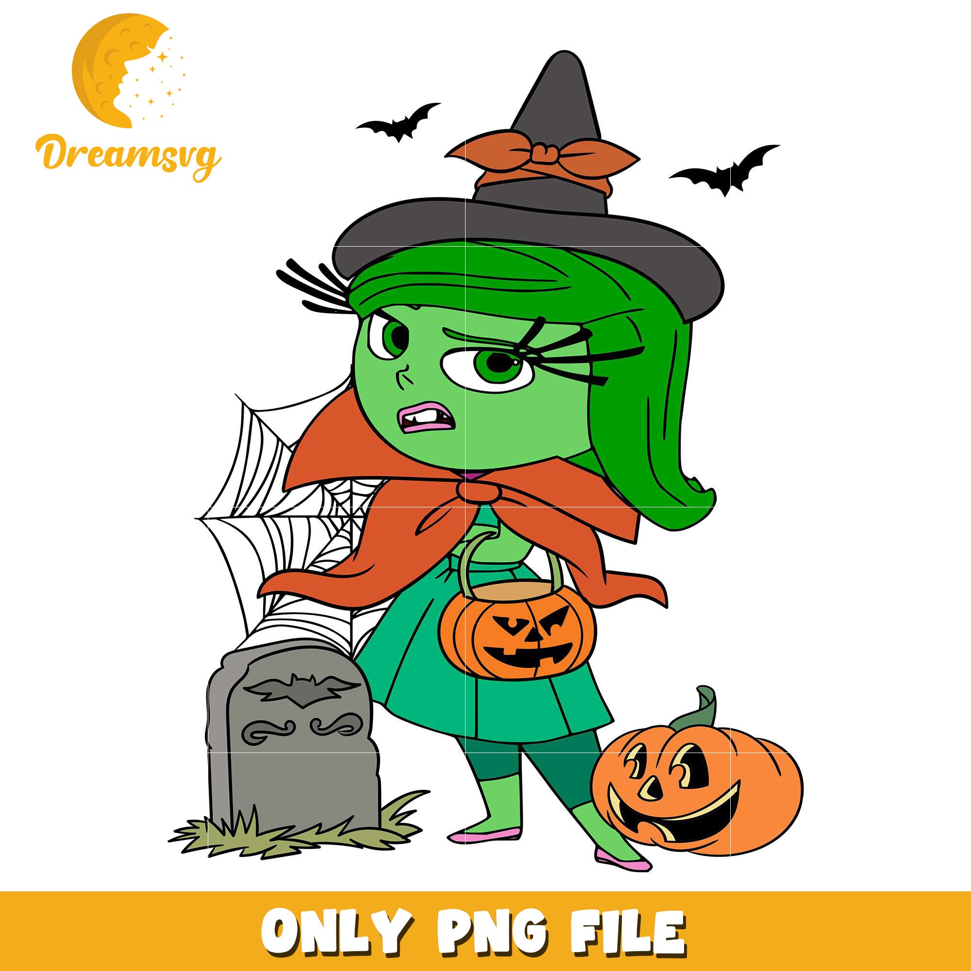 Spooky Disgust Inside Out Halloween png, halloween pumpkin png, hallow ...