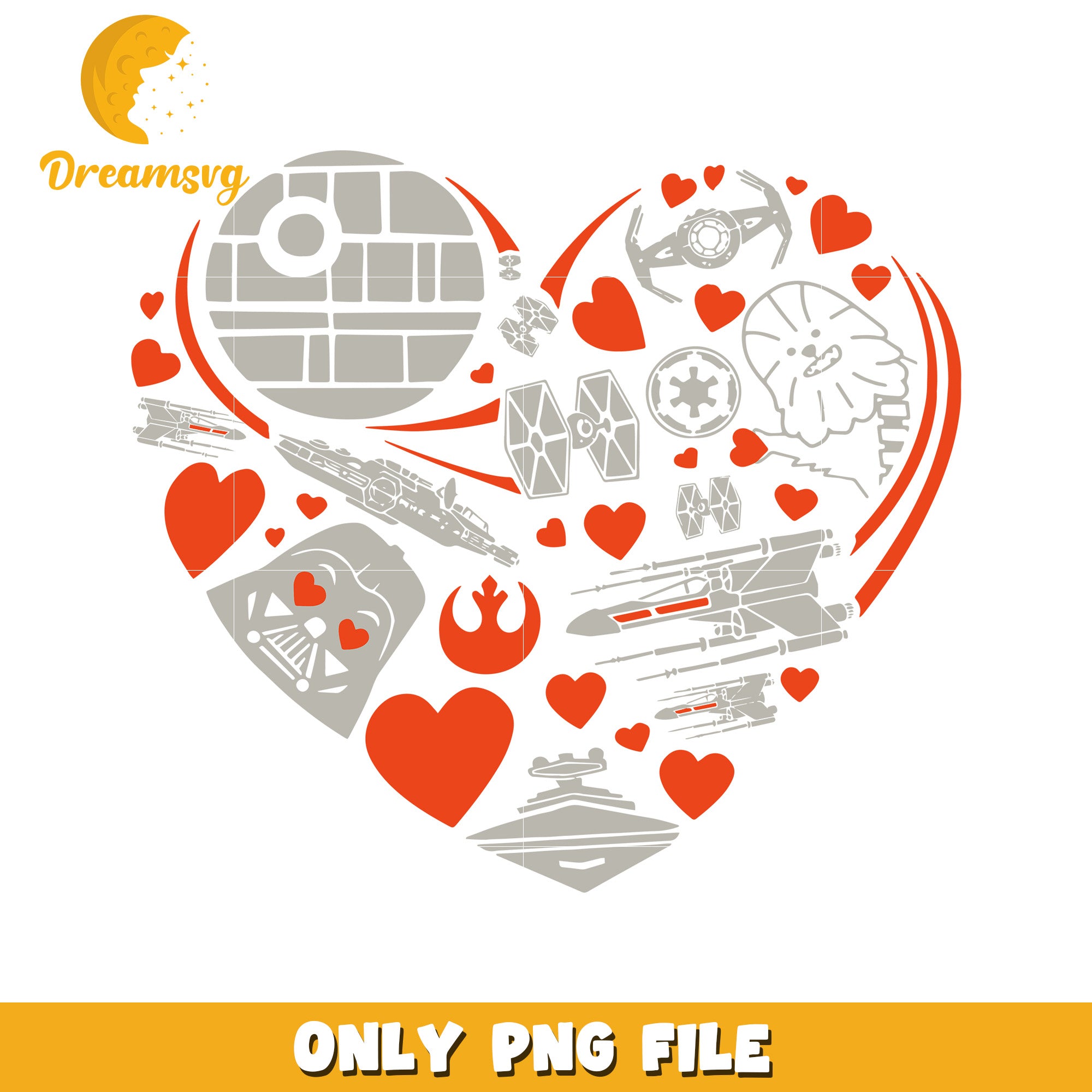 Star Wars Valentines PNG Heart Design – DreamSVG Store