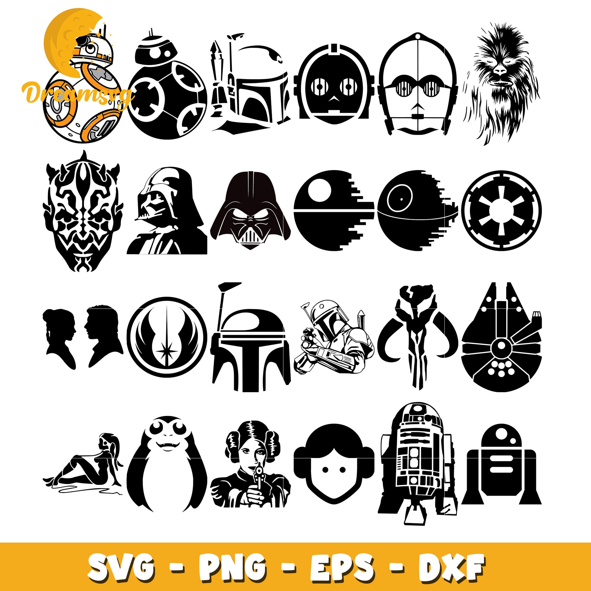 Head Silhouette star wars bundle svg, star wars acolyte svg – DreamSVG ...