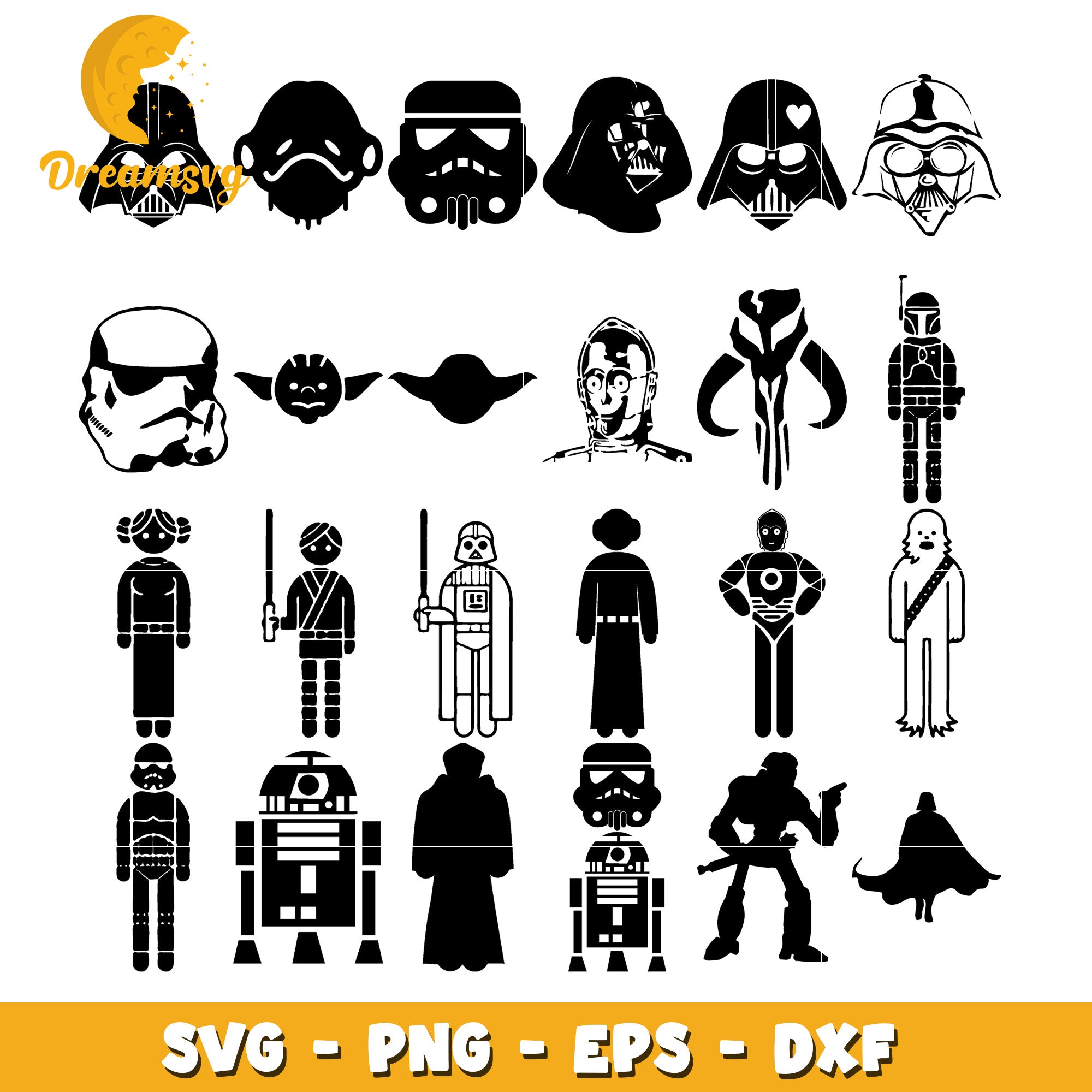 The cast of star wars bundle svg, star wars characters svg – DreamSVG Store