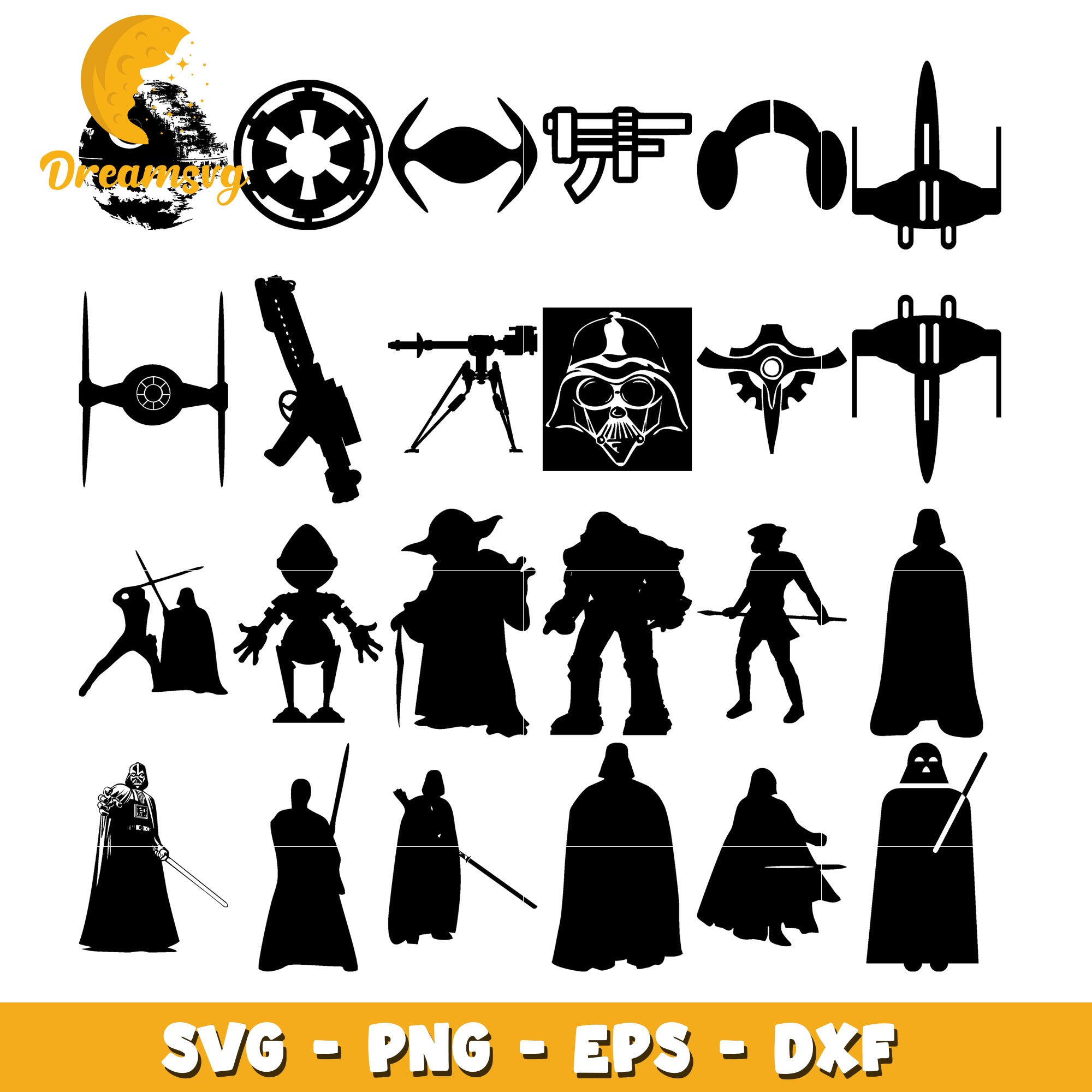 Star wars silhouette characters bundle svg, star wars svg – DreamSVG Store
