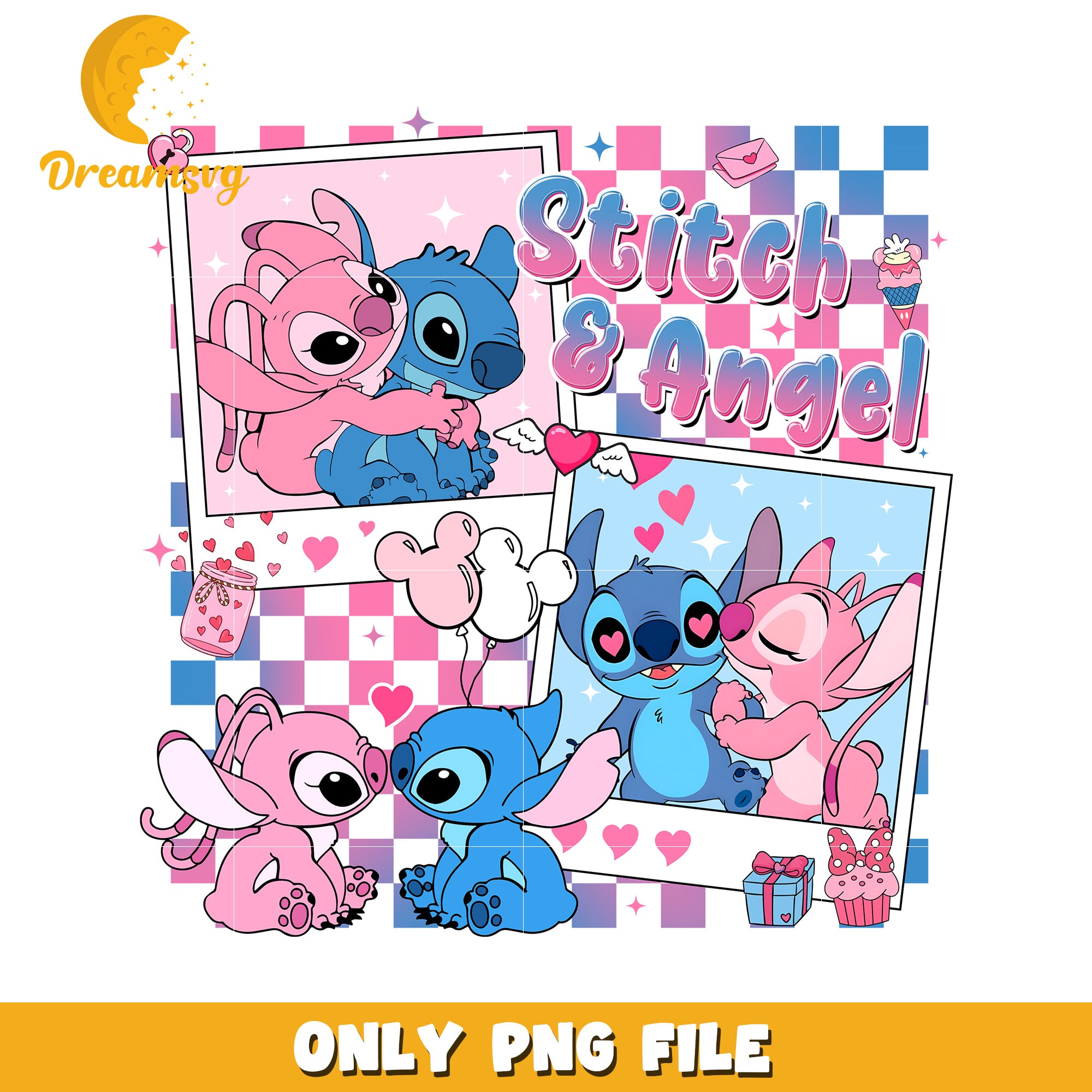 Stitch Angel PNG Sublimation – DreamSVG Store
