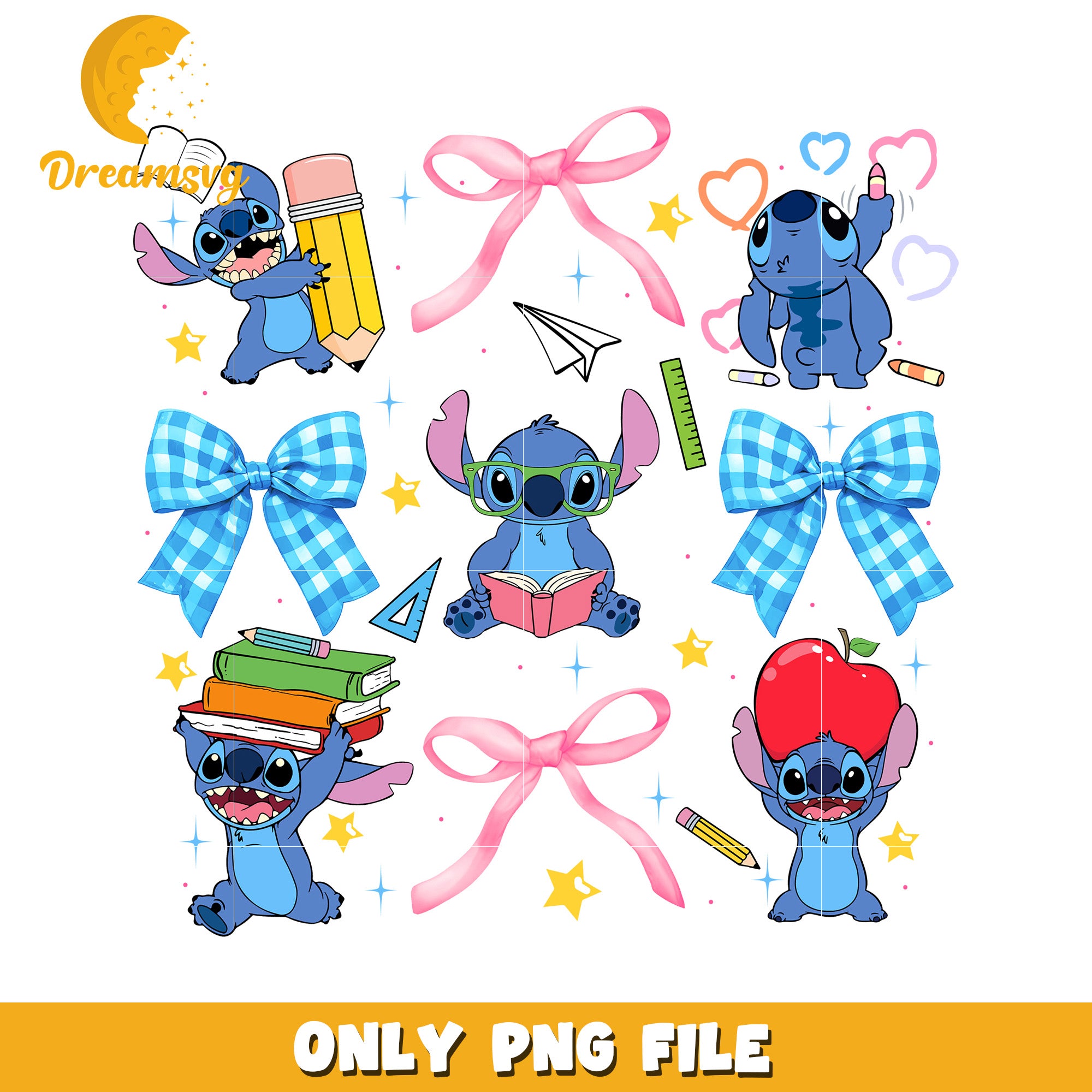 Stitch Back To School PNG Sublimation – DreamSVG Store