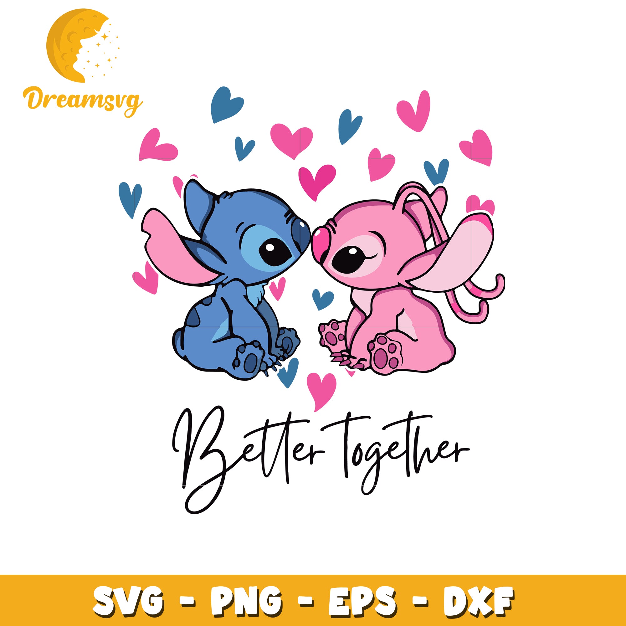 Stitch Couple SVG Cut File – DreamSVG Store