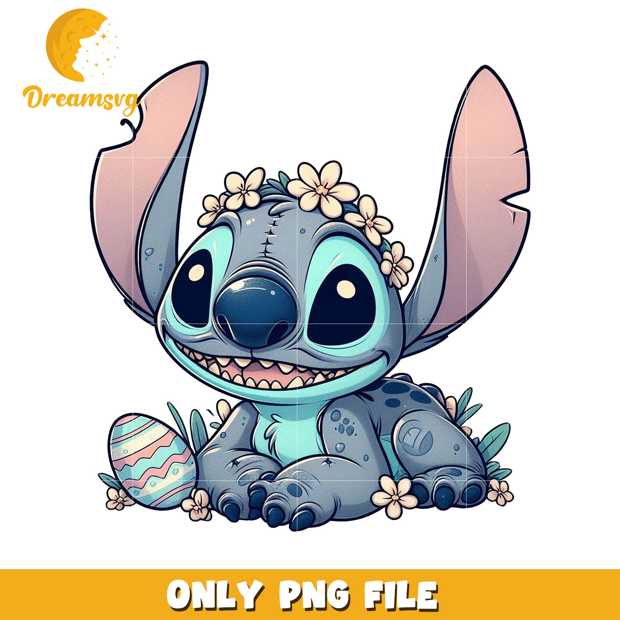 Stitch Easter PNG Flower Crown – DreamSVG Store
