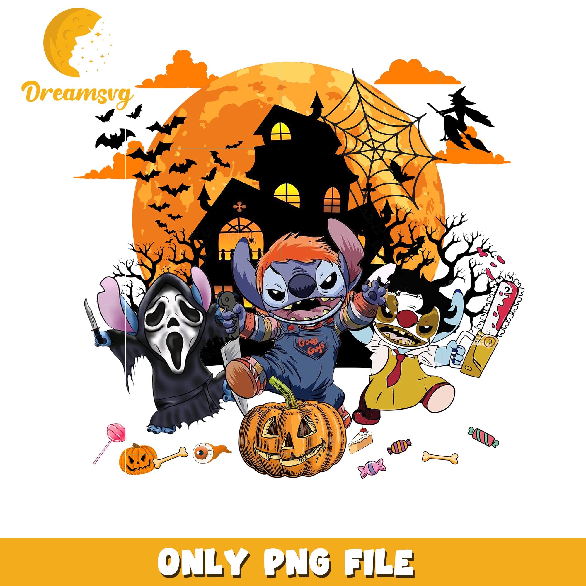 Stitch scary horror killers png, Disney friends halloween vibes png ...