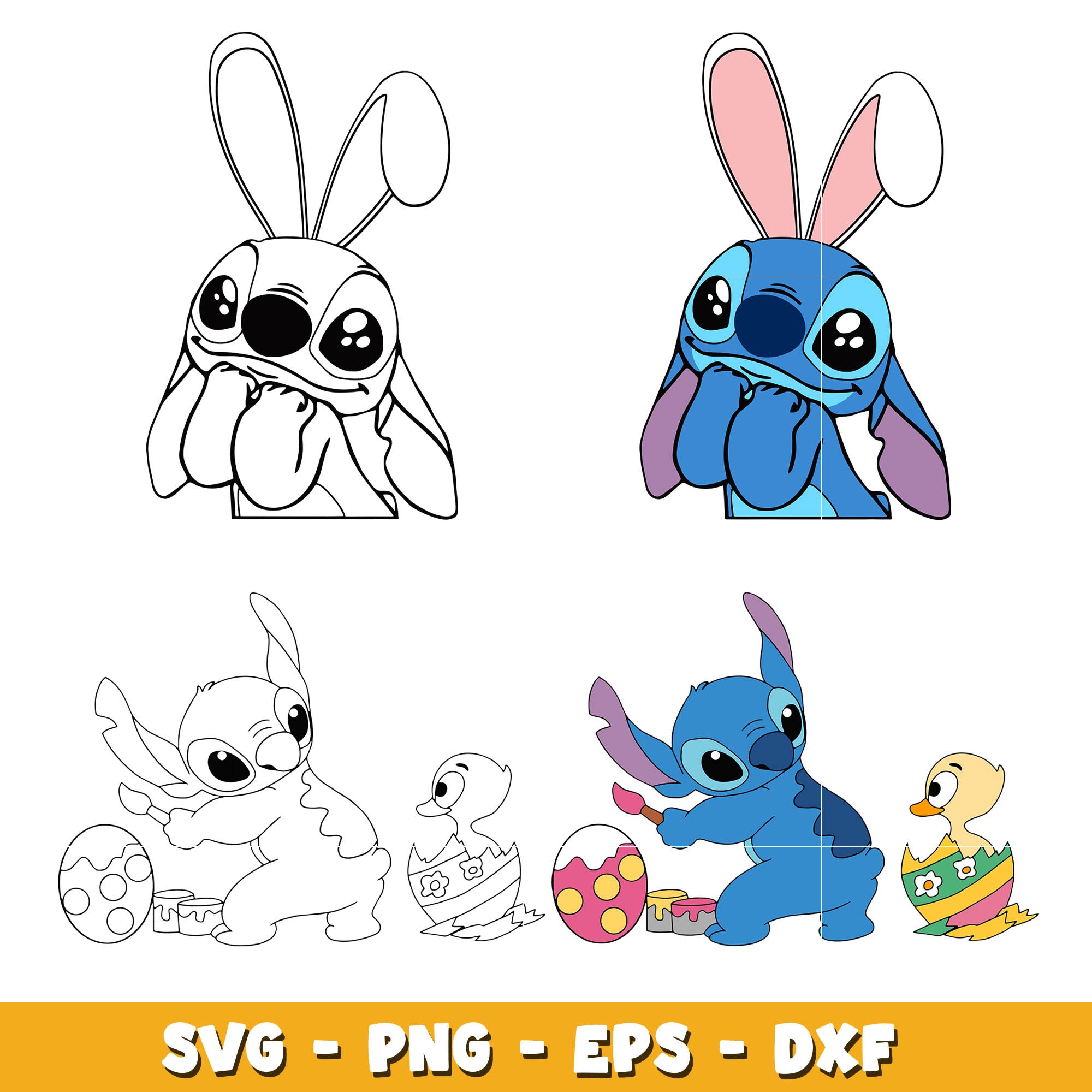 Disney Stitch baby rabbit bundle svg, Disney svg, Digital download ...