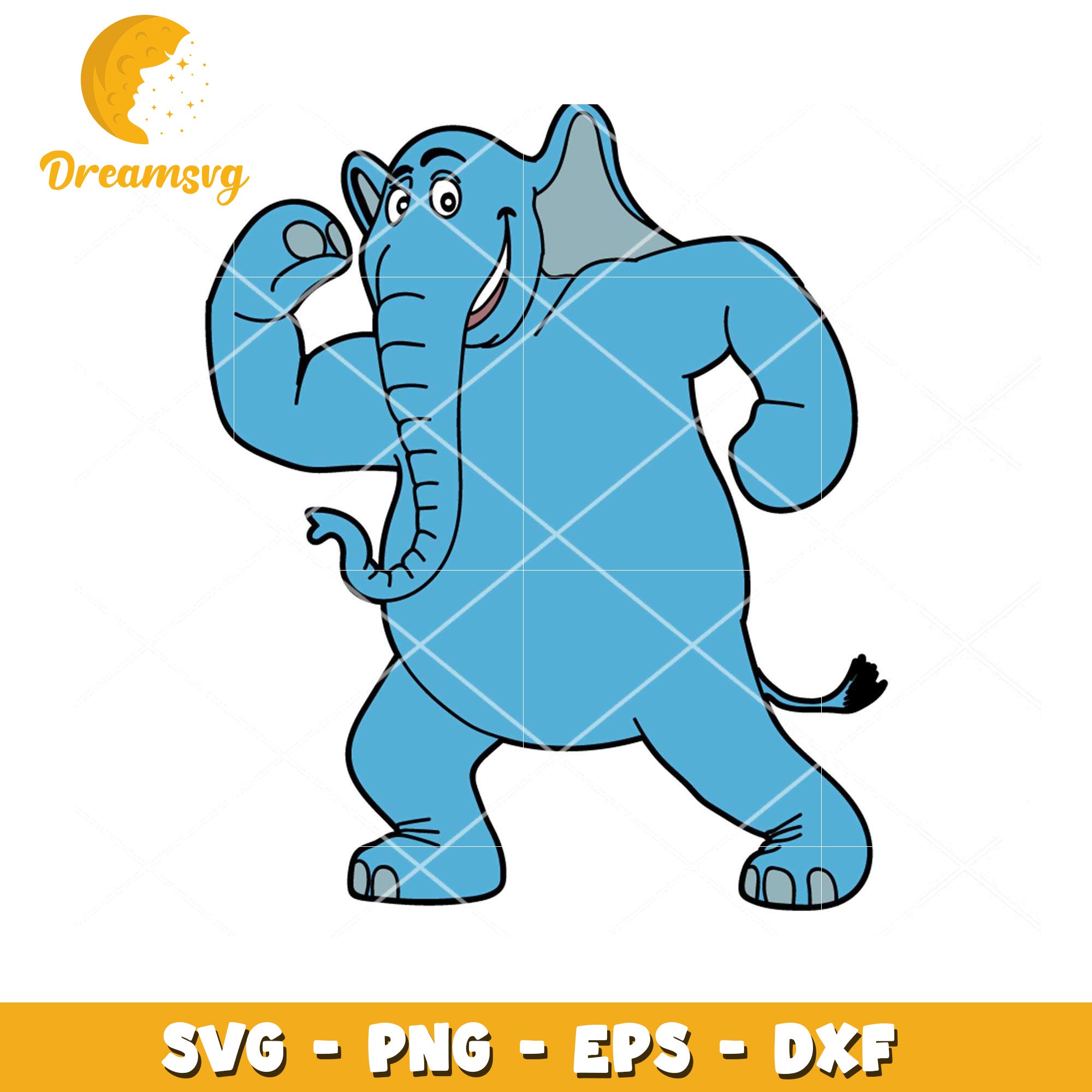 Strong Elephant SVG Cute Cartoon – DreamSVG Store