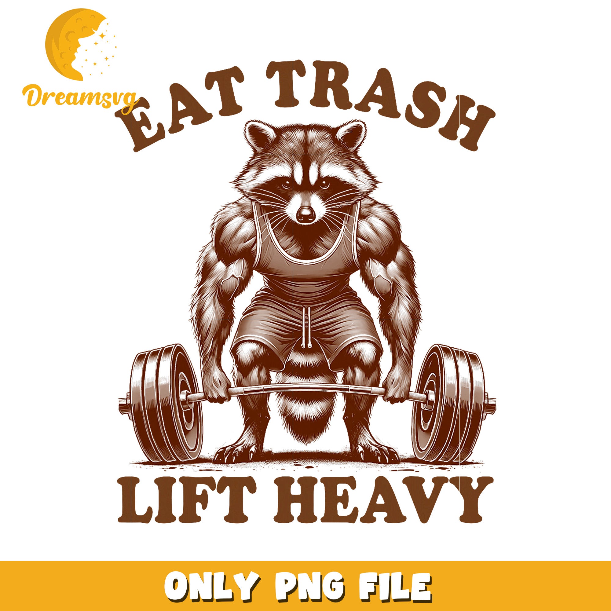 Strong Raccoon Weightlifting PNG – DreamSVG Store