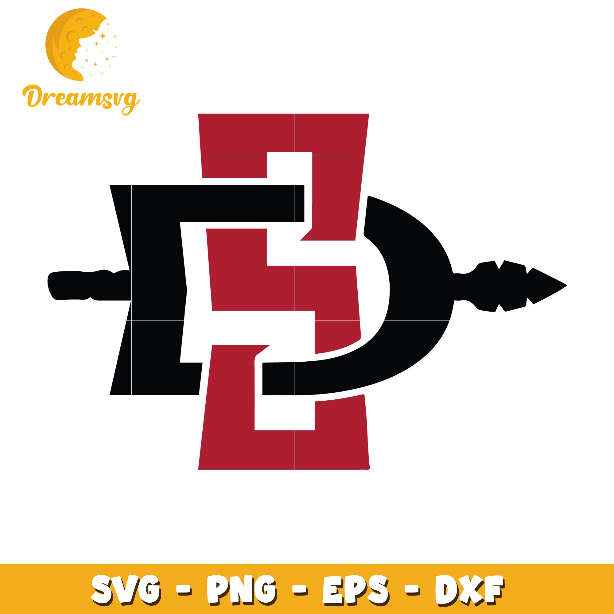 Stylish Red and Black Letter D Logo Design in SVG Format – DreamSVG Store