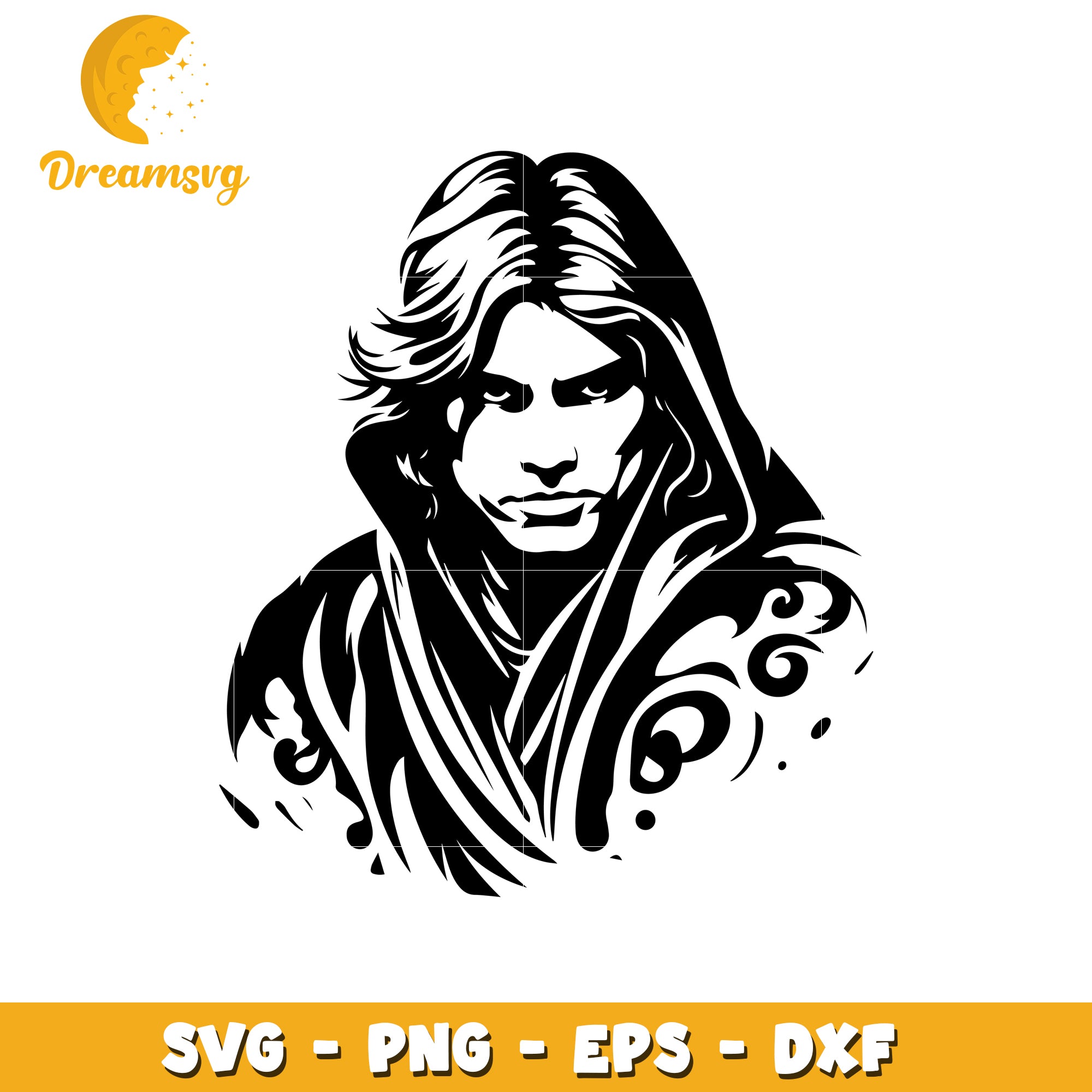 Stylized Male Portrait SVG PNG EPS DXF – DreamSVG Store