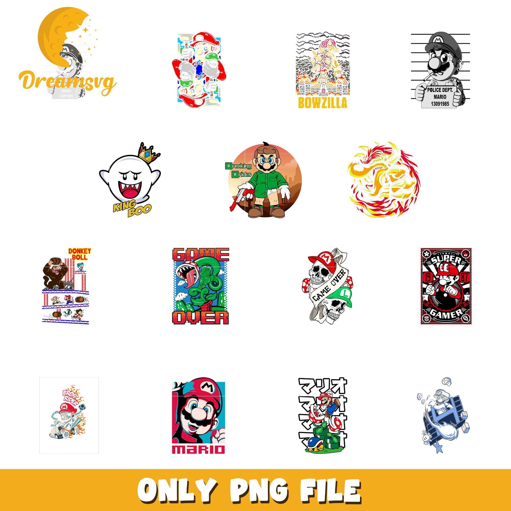 Super Mario super game bundle png, Super Mario Bros png – DreamSVG Store