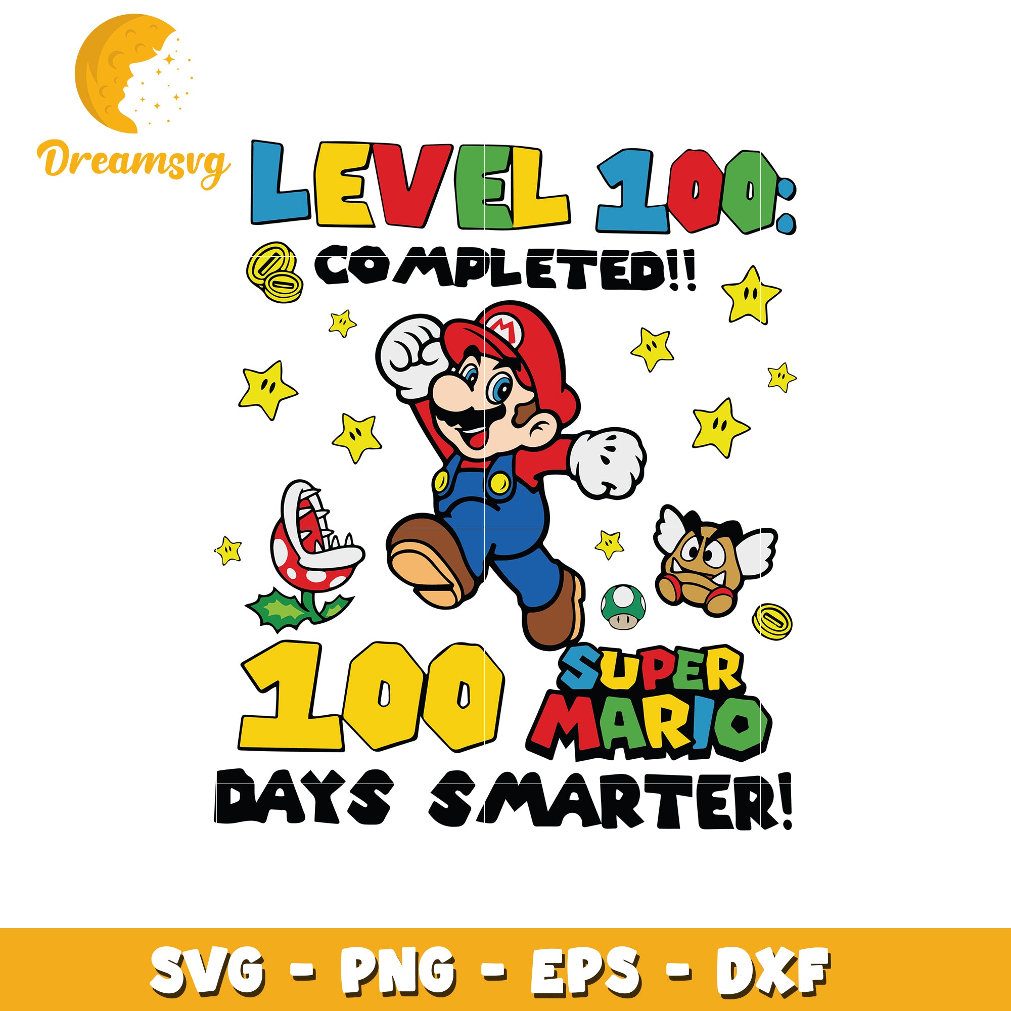 Super Mario Level 100 SVG Cut File – DreamSVG Store