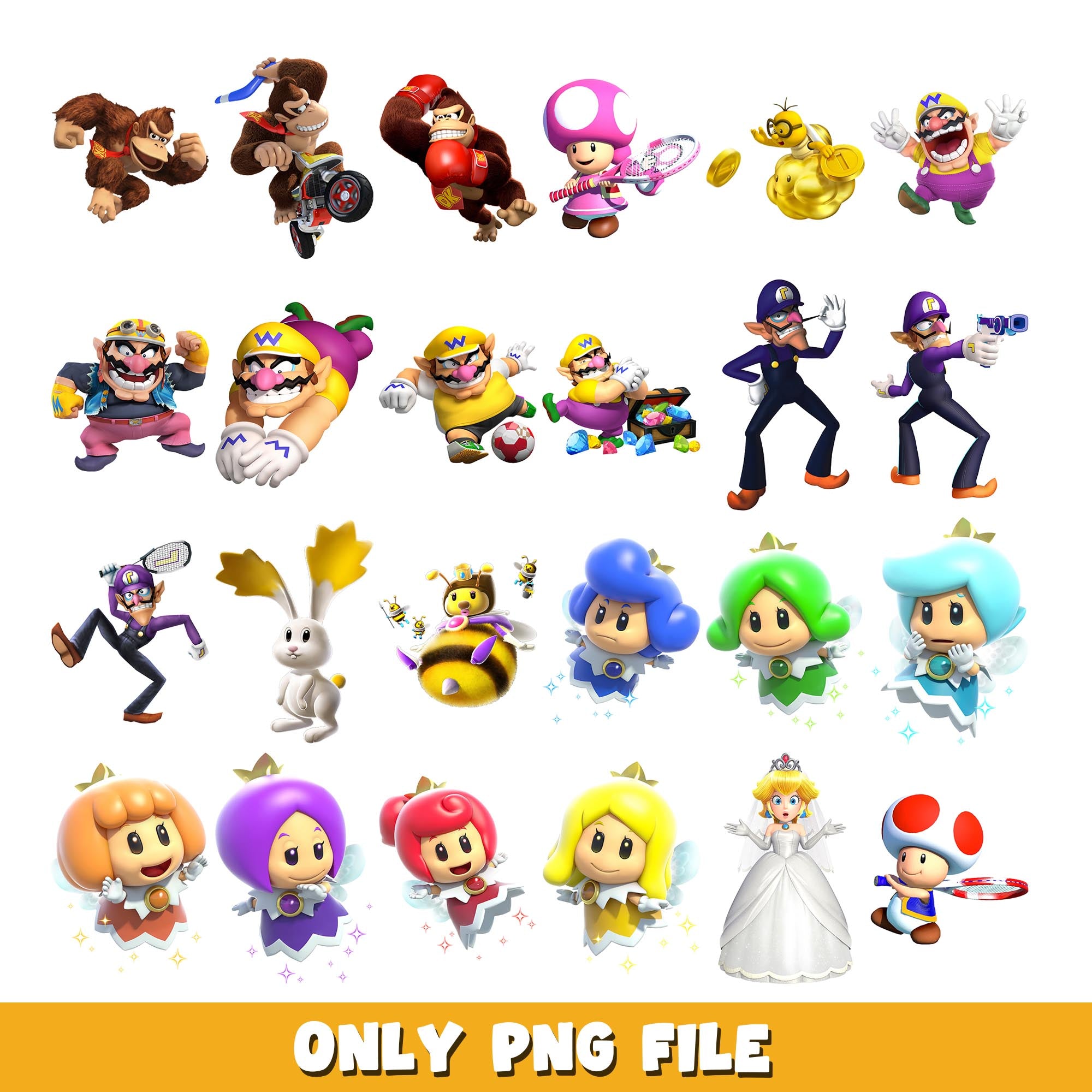 Super Mario villain characters png, Super Mario bundle png, cartoon pn ...