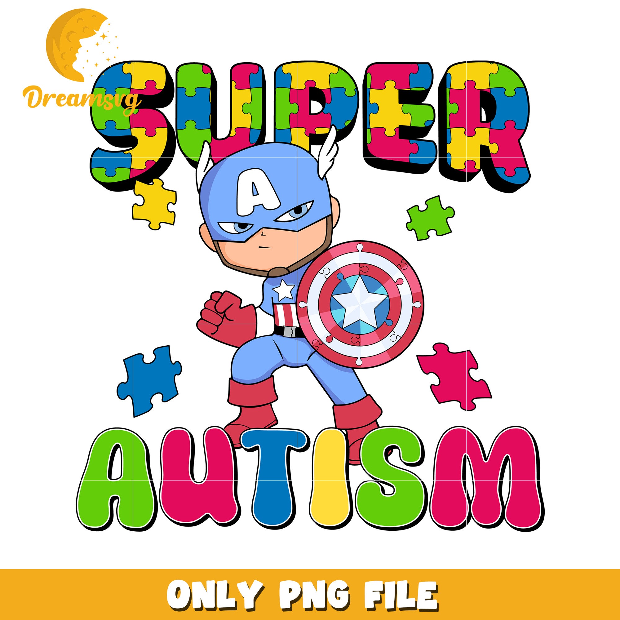 Super captain america cartoon autism png, autism awareness png ...