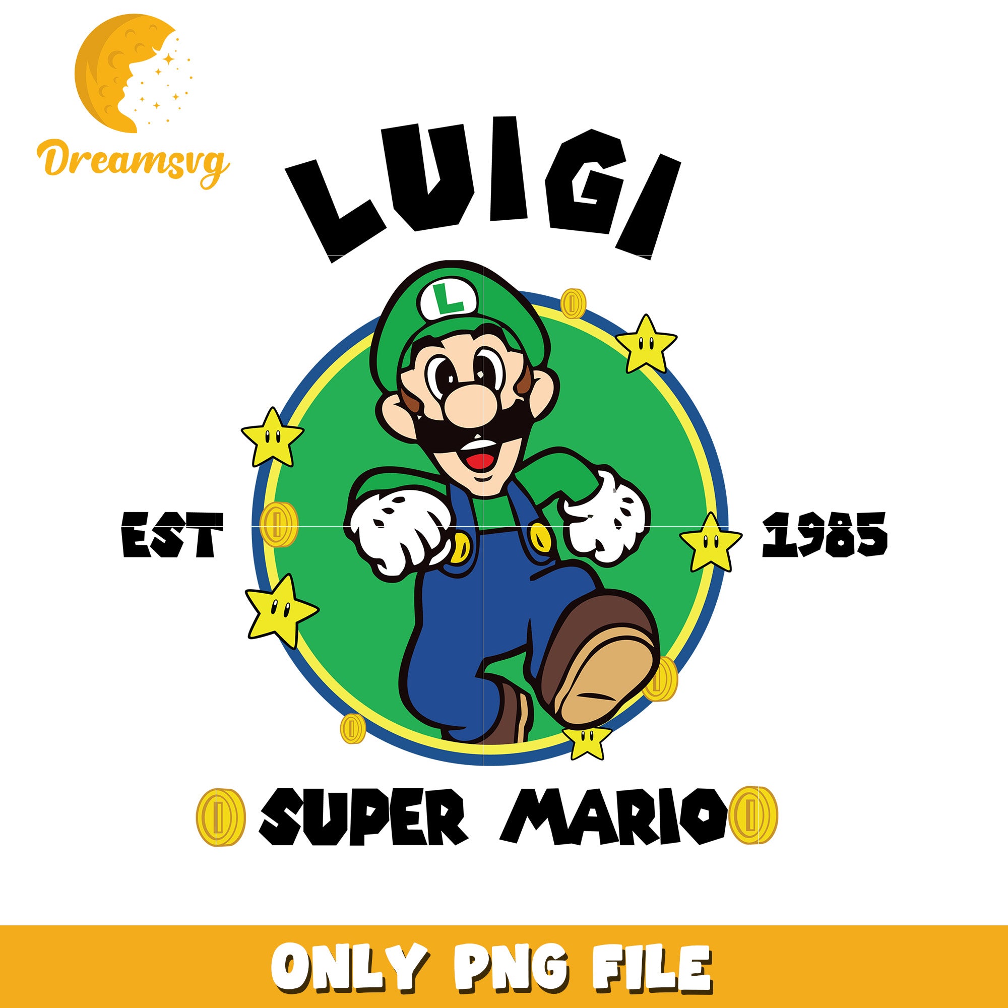 Super mario luigi est 1985 png, retro super mario logo png, vintage ma ...