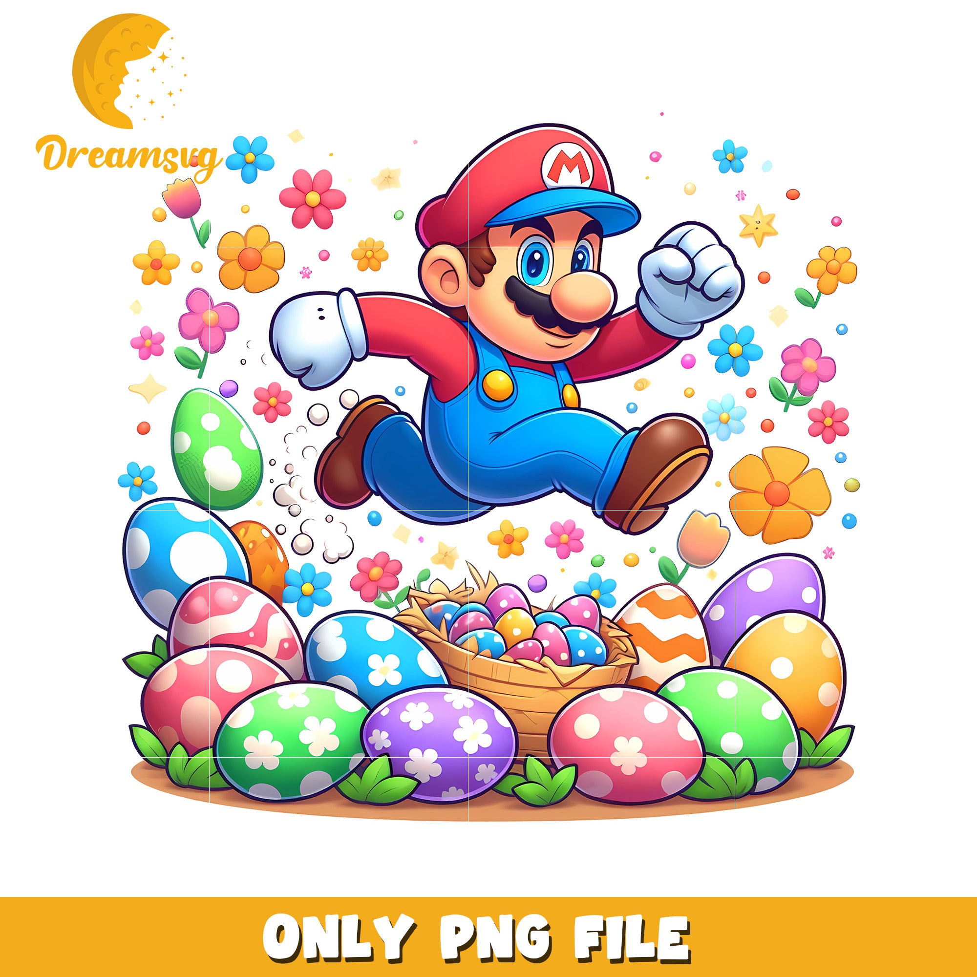 Super mario on easter day png, easter eggs png, super mario png ...