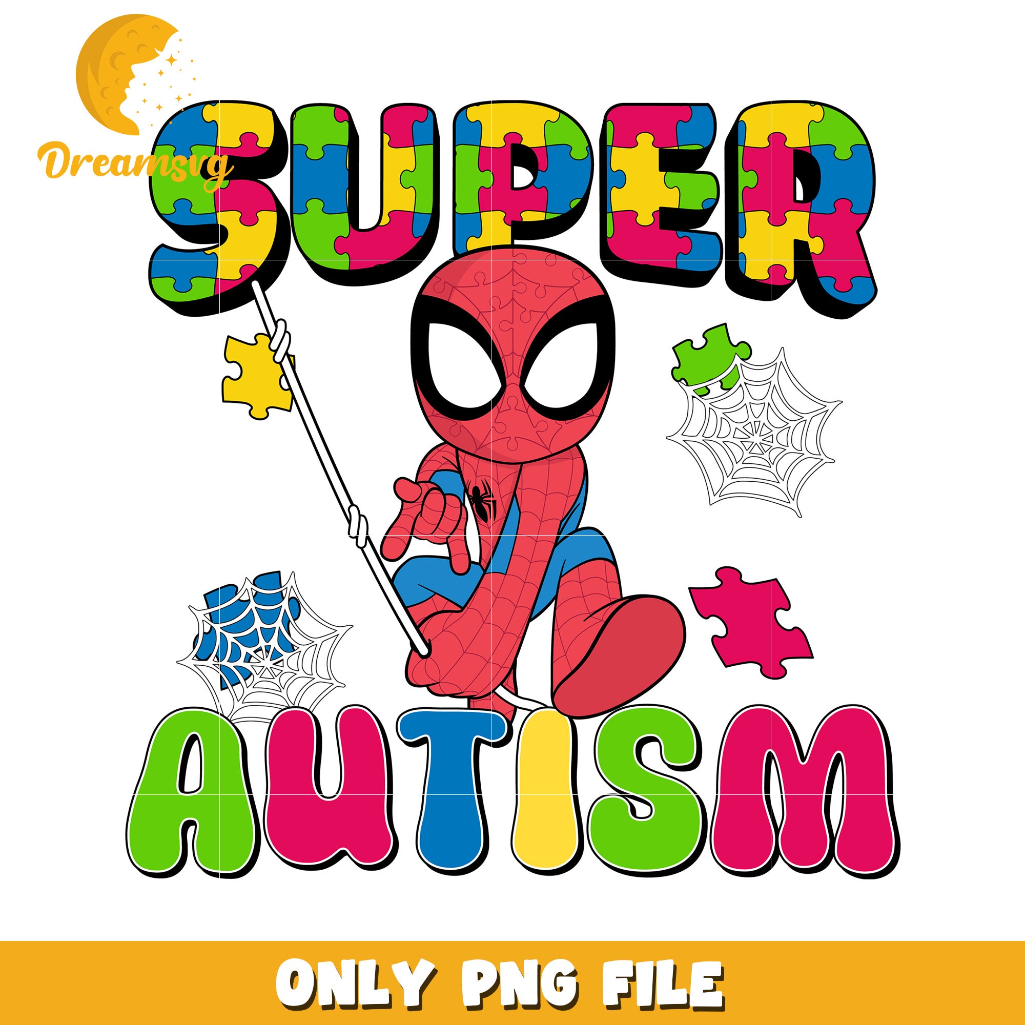 Super spiderman cartoon autism png, autism awareness png – DreamSVG Store