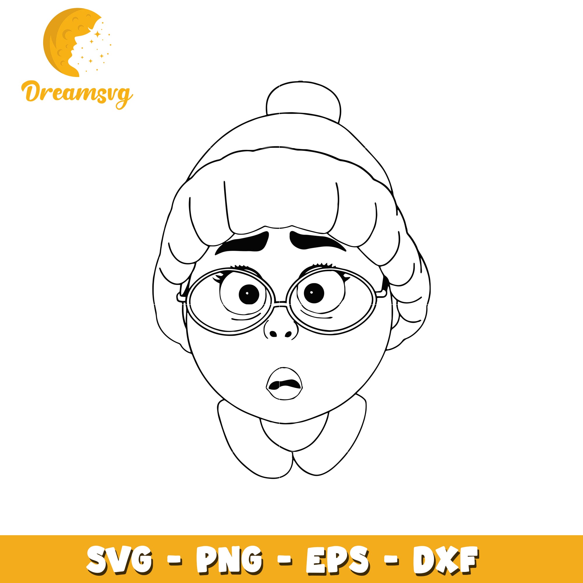 Surprised Grandma SVG Cut File – DreamSVG Store