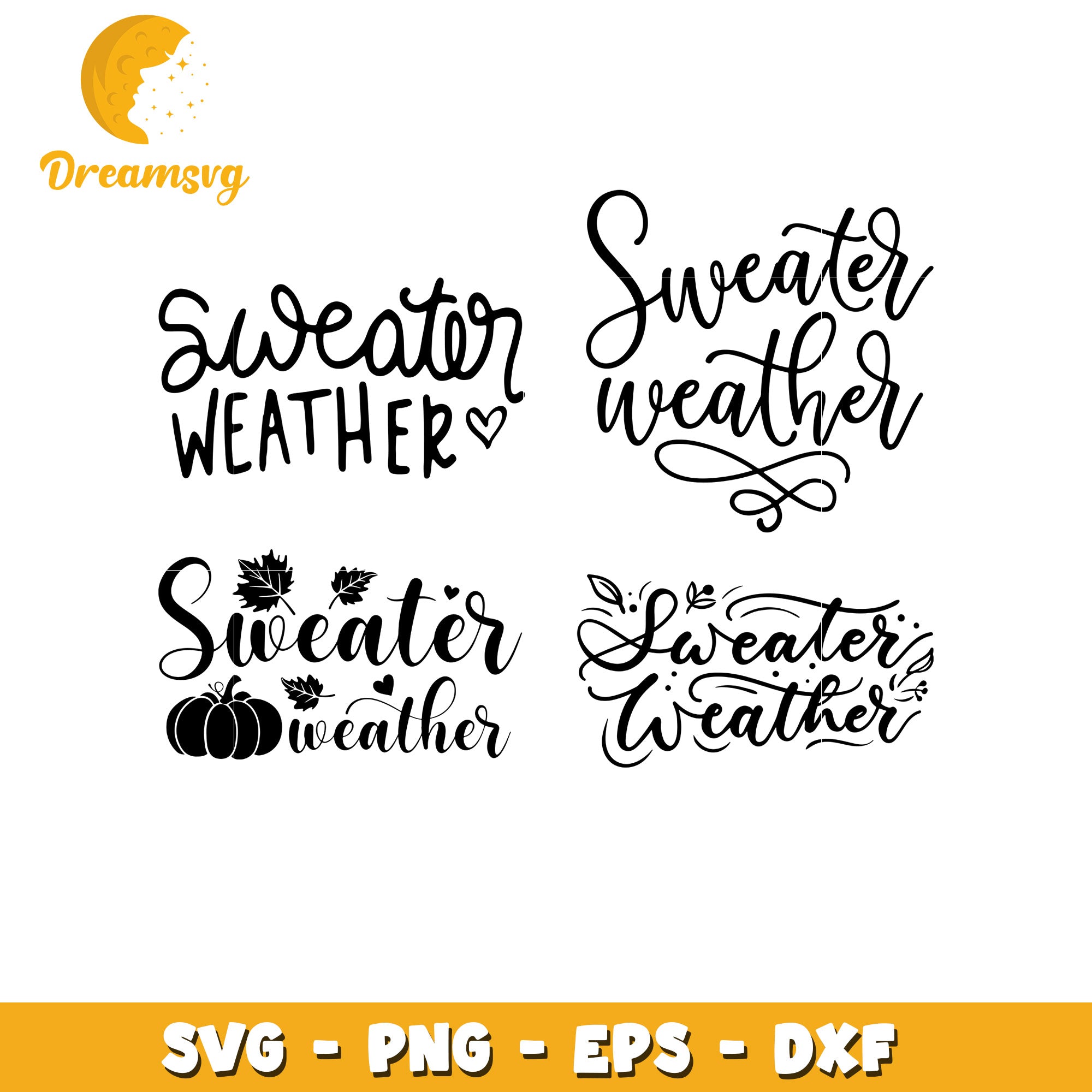 Sweater weather font design bundle svg, font design svg – DreamSVG Store