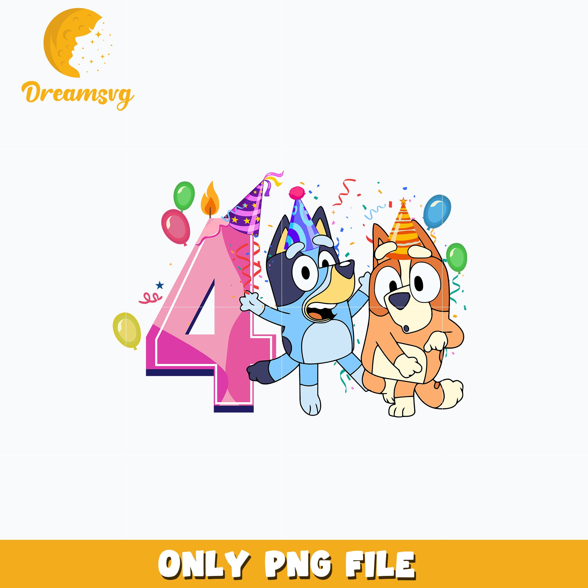 Bluey bingo 4th birthday png – DreamSVG Store