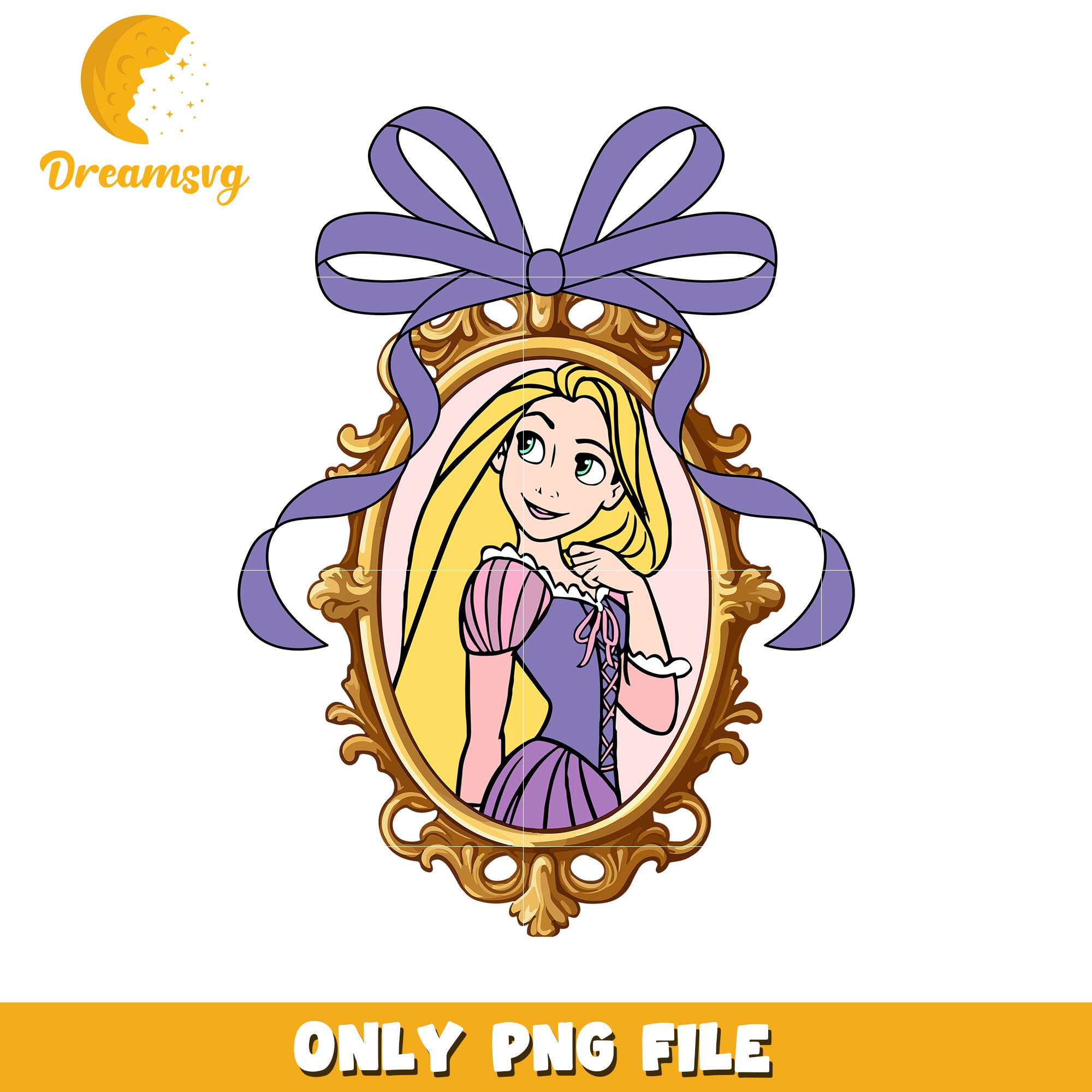 Tangled princess picture frame with bowtie png, beautifull princess pn ...