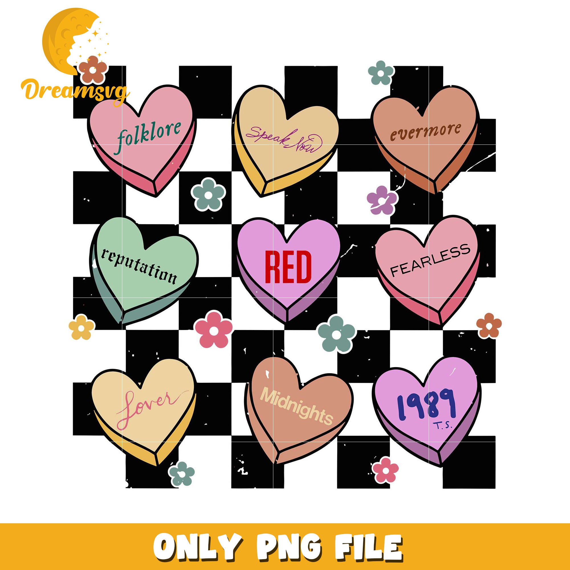 Taylor Swift Album Heart Art PNG File for Fans and Decor – DreamSVG Store