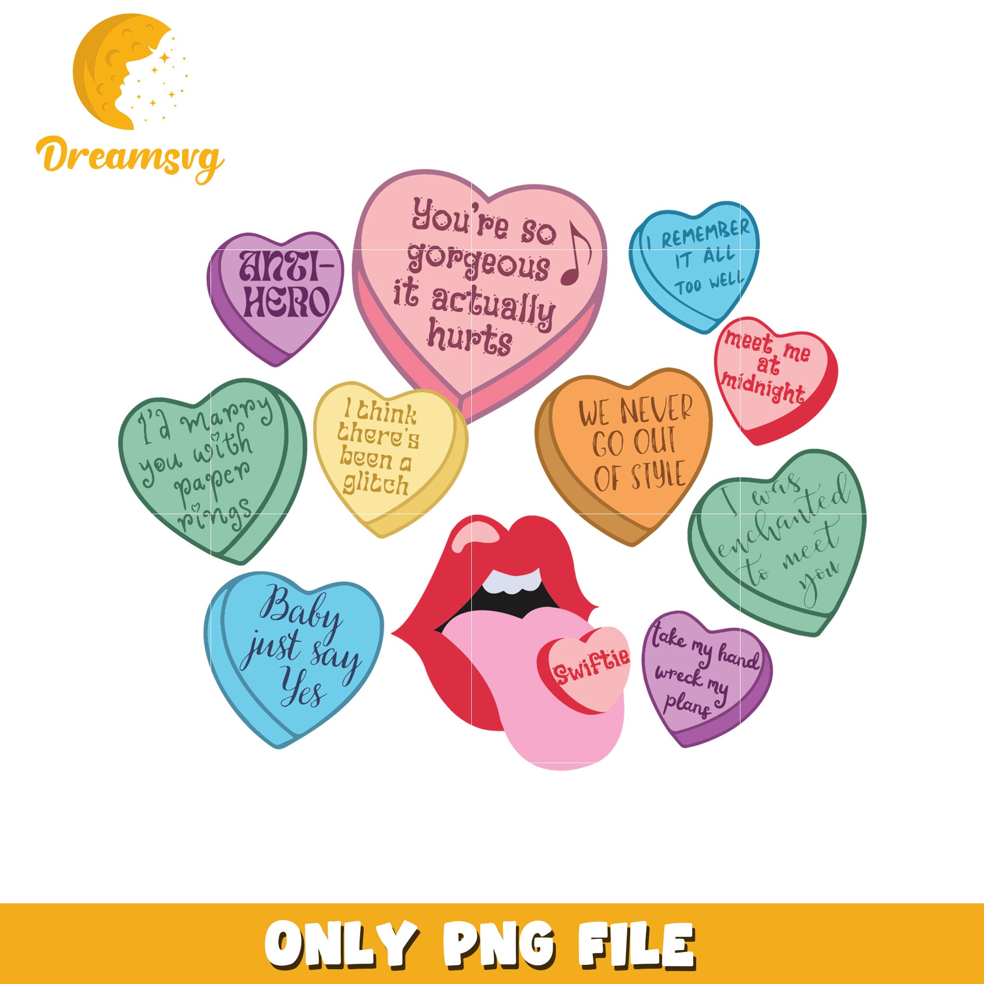 Taylor Swift Candy Hearts PNG – DreamSVG Store