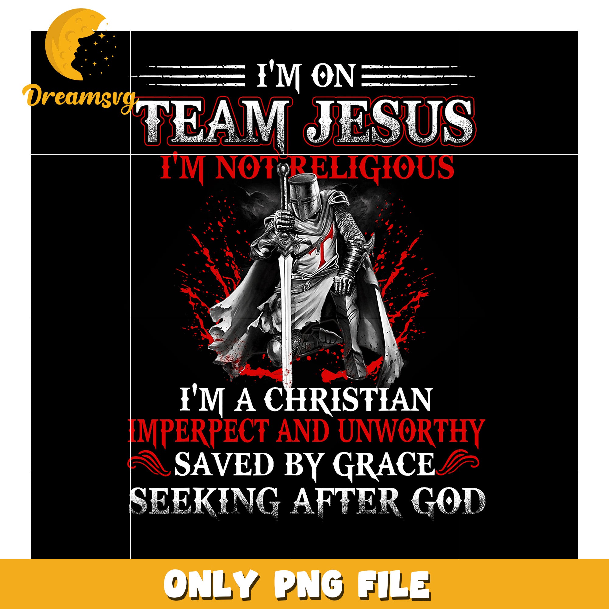 Team Jesus Christian Knight PNG Design – DreamSVG Store