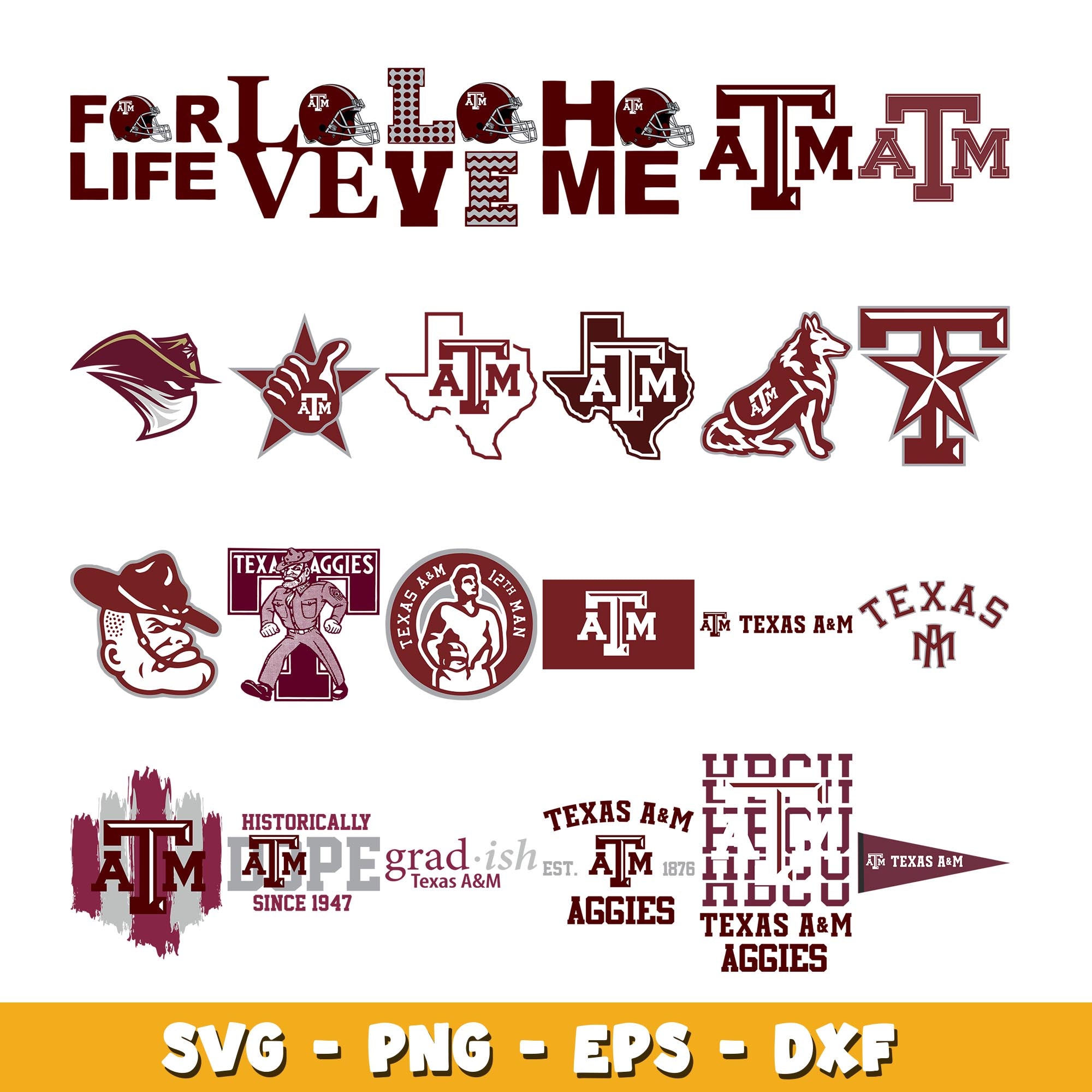 Aggies de Texas A&M Bundle svg, Aggies de Texas A&M logo svg, ncaa svg ...