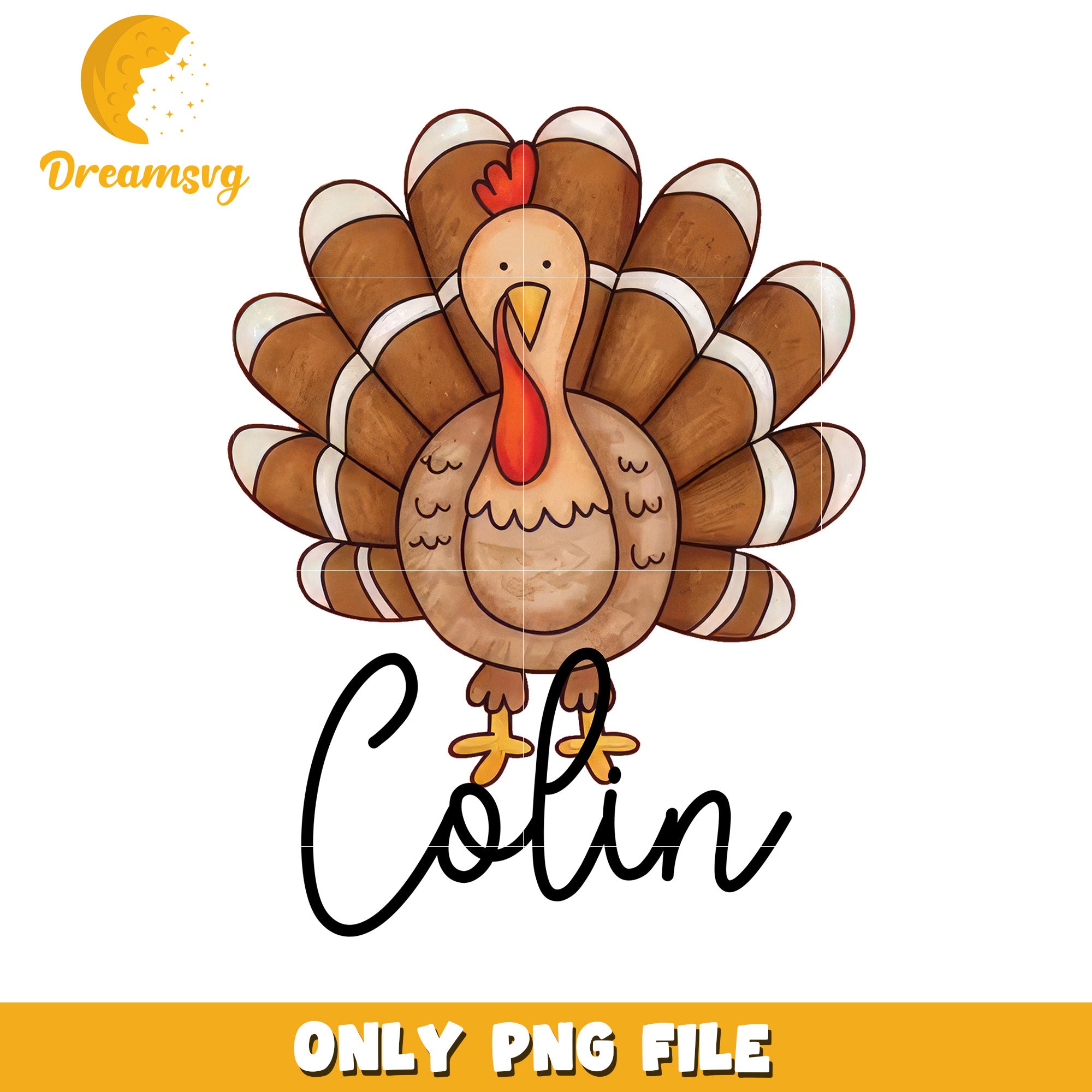 Thanksgiving Turkey PNG Colin Name – DreamSVG Store