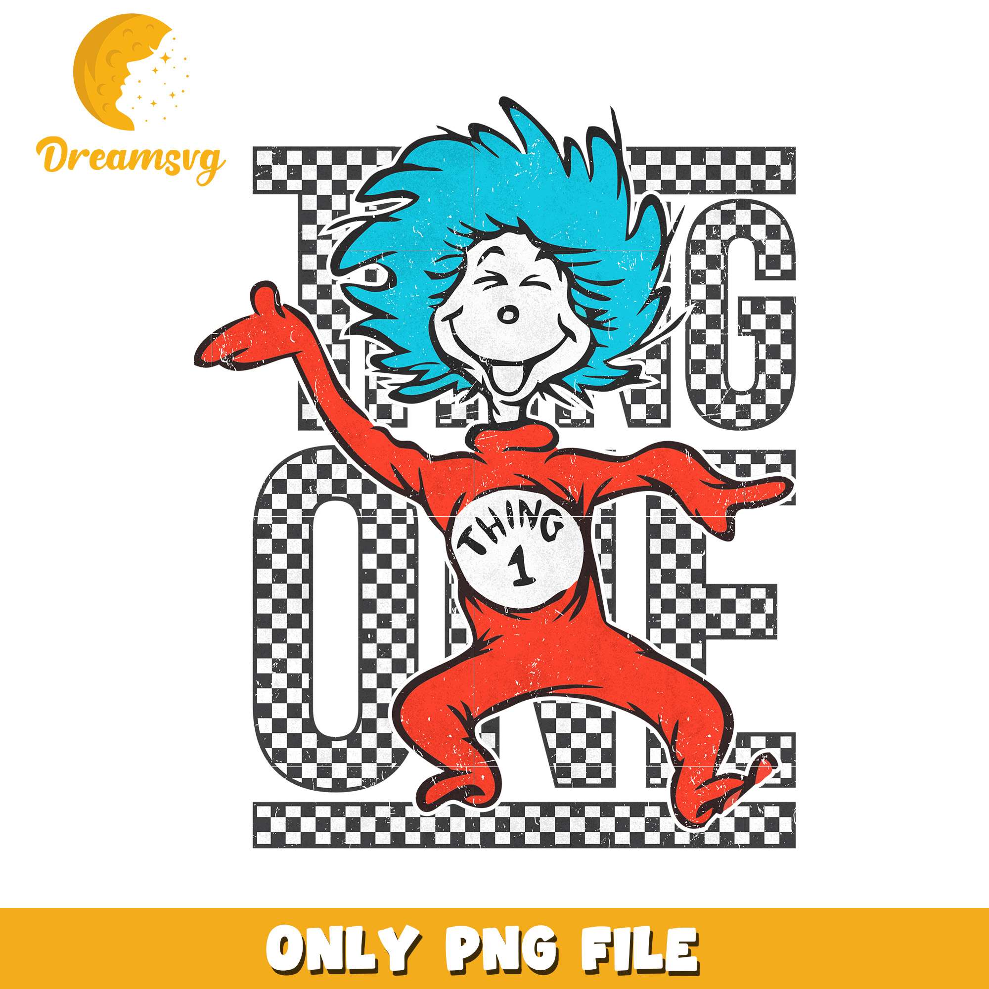 Thing 1 Character PNG File Fun Design for Kids – DreamSVG Store
