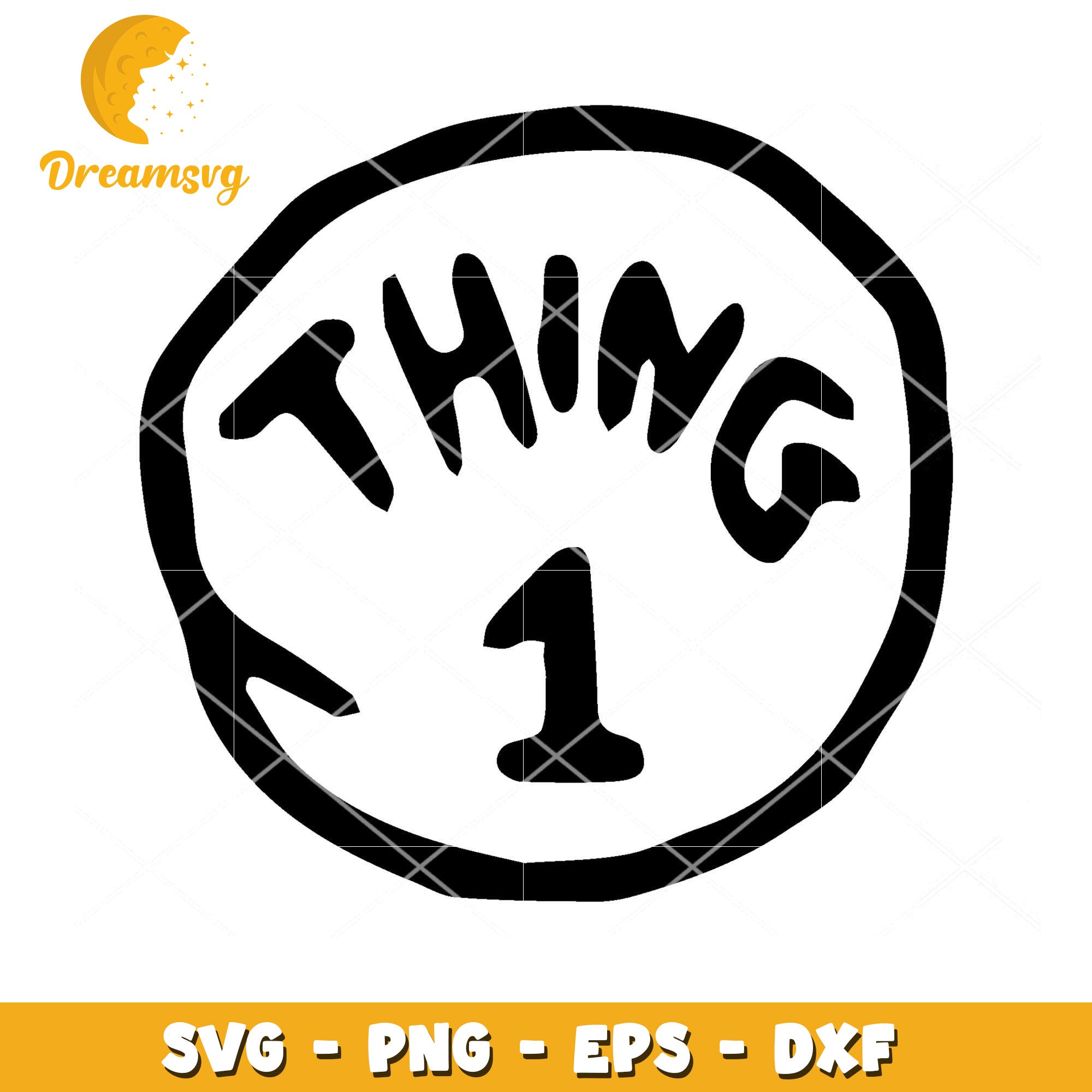 Thing 1 SVG Cut File for Crafts Instant Download Design Bundle ...
