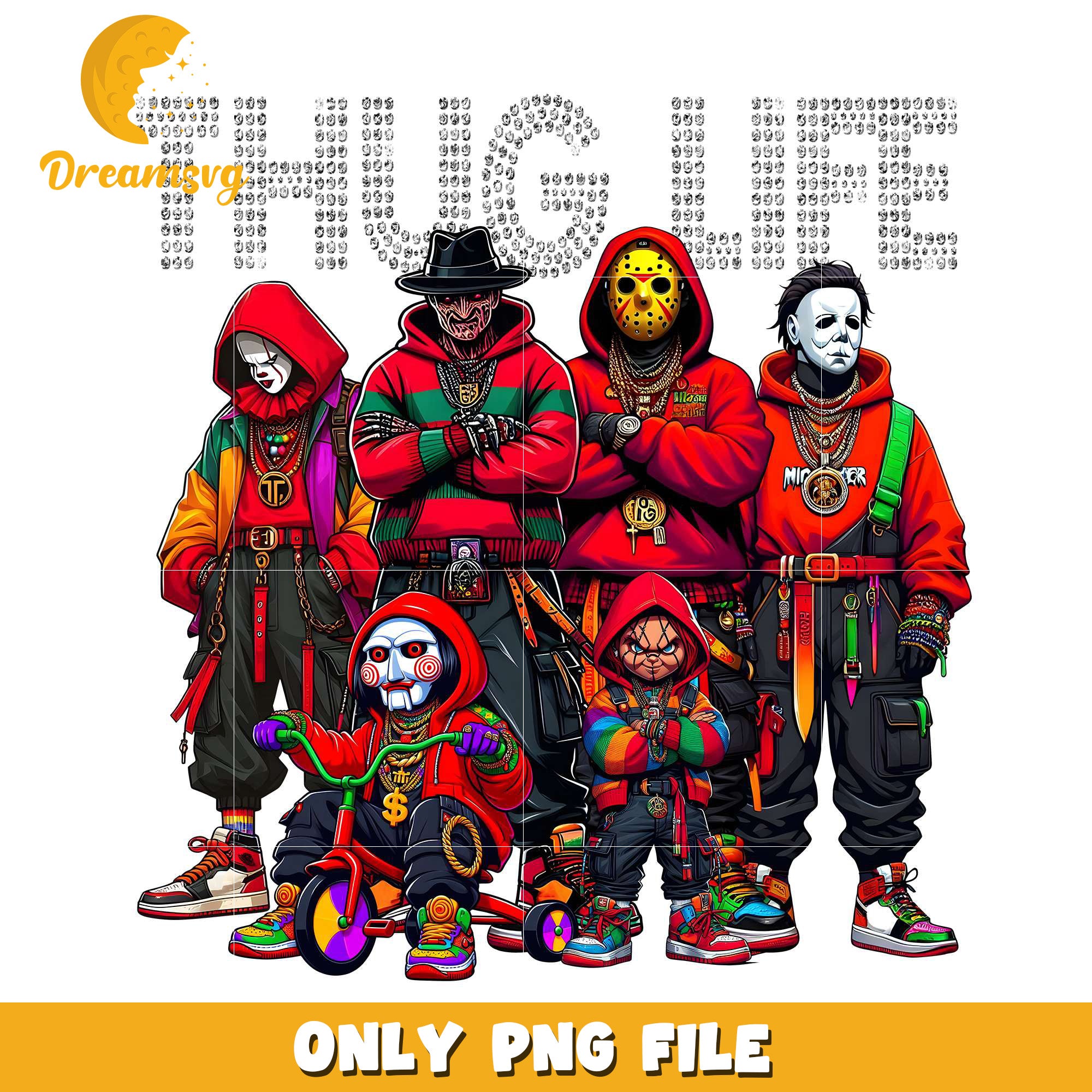 Thug life killers grey text png, halloween store png, halloween movies ...