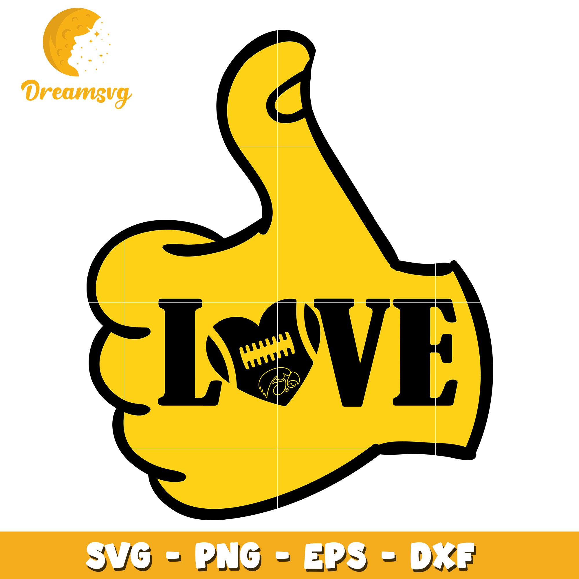 Thumbs Up Love SVG Design for Sports Enthusiasts and Crafters ...