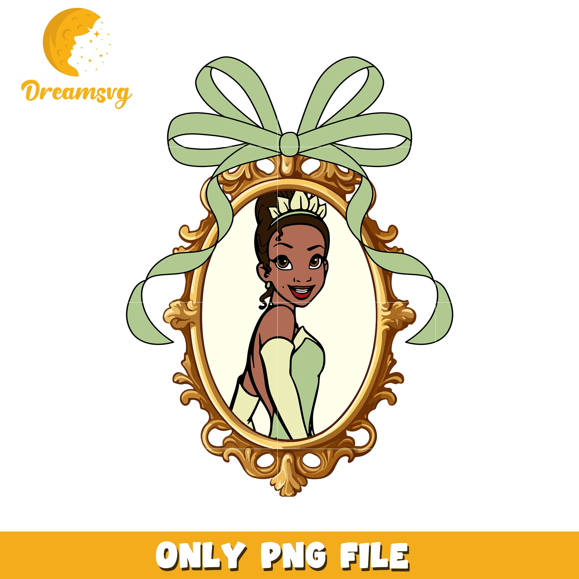 Tiana princess picture frame with bowtie png, beautifull princess png ...