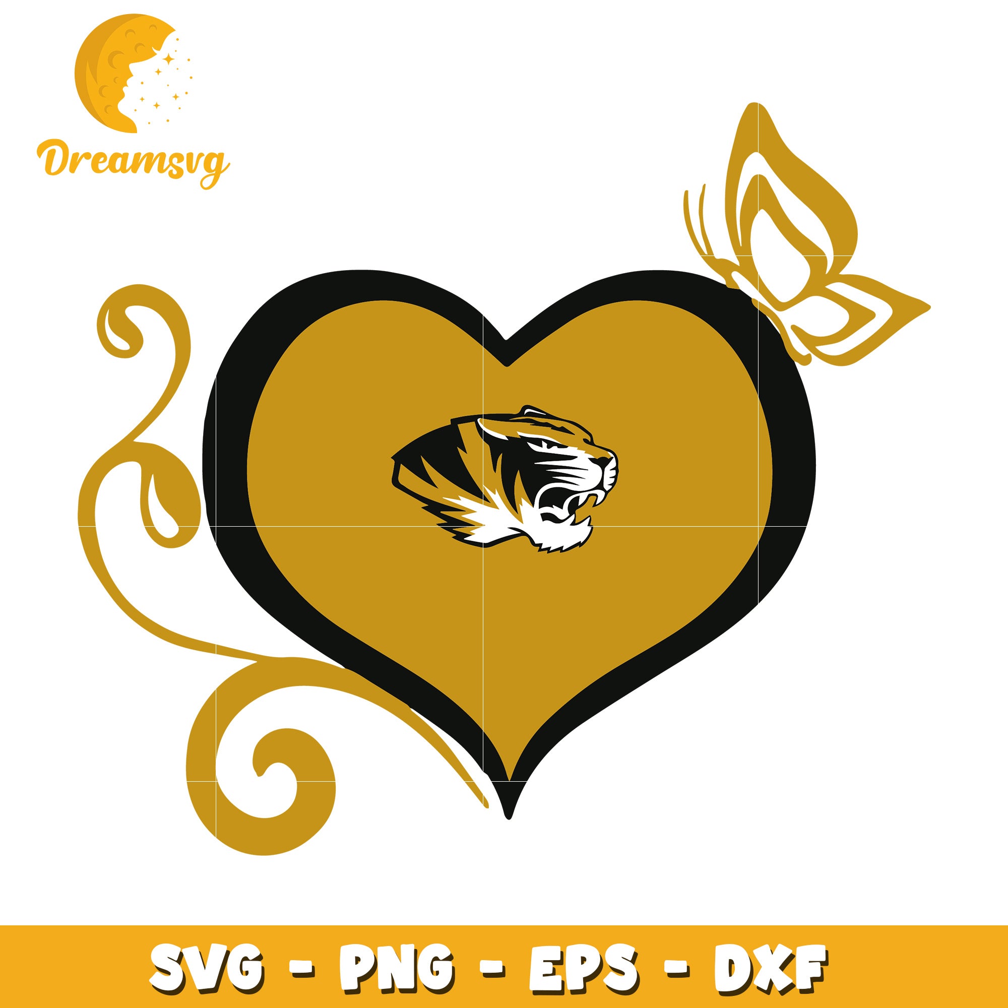 Tiger Heart Butterfly SVG PNG EPS DXF – DreamSVG Store