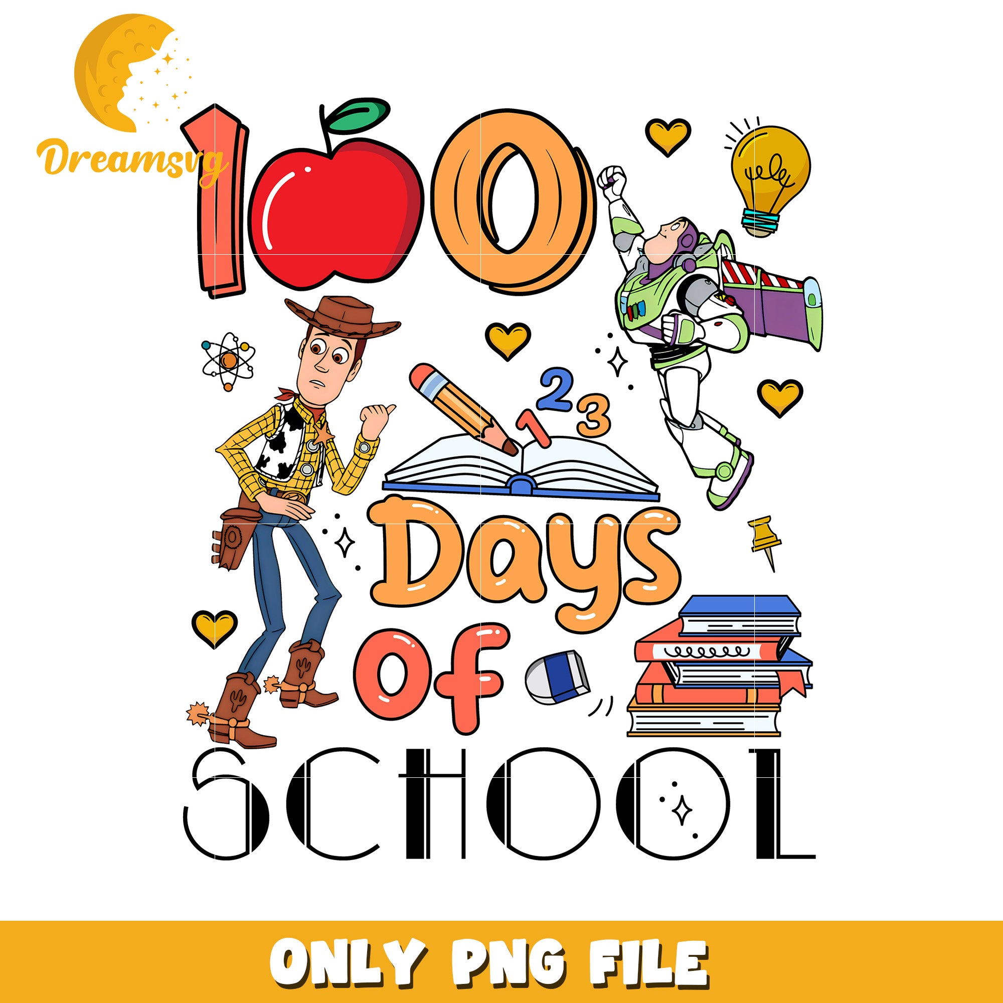 Toy Story 100 Days of School PNG – DreamSVG Store