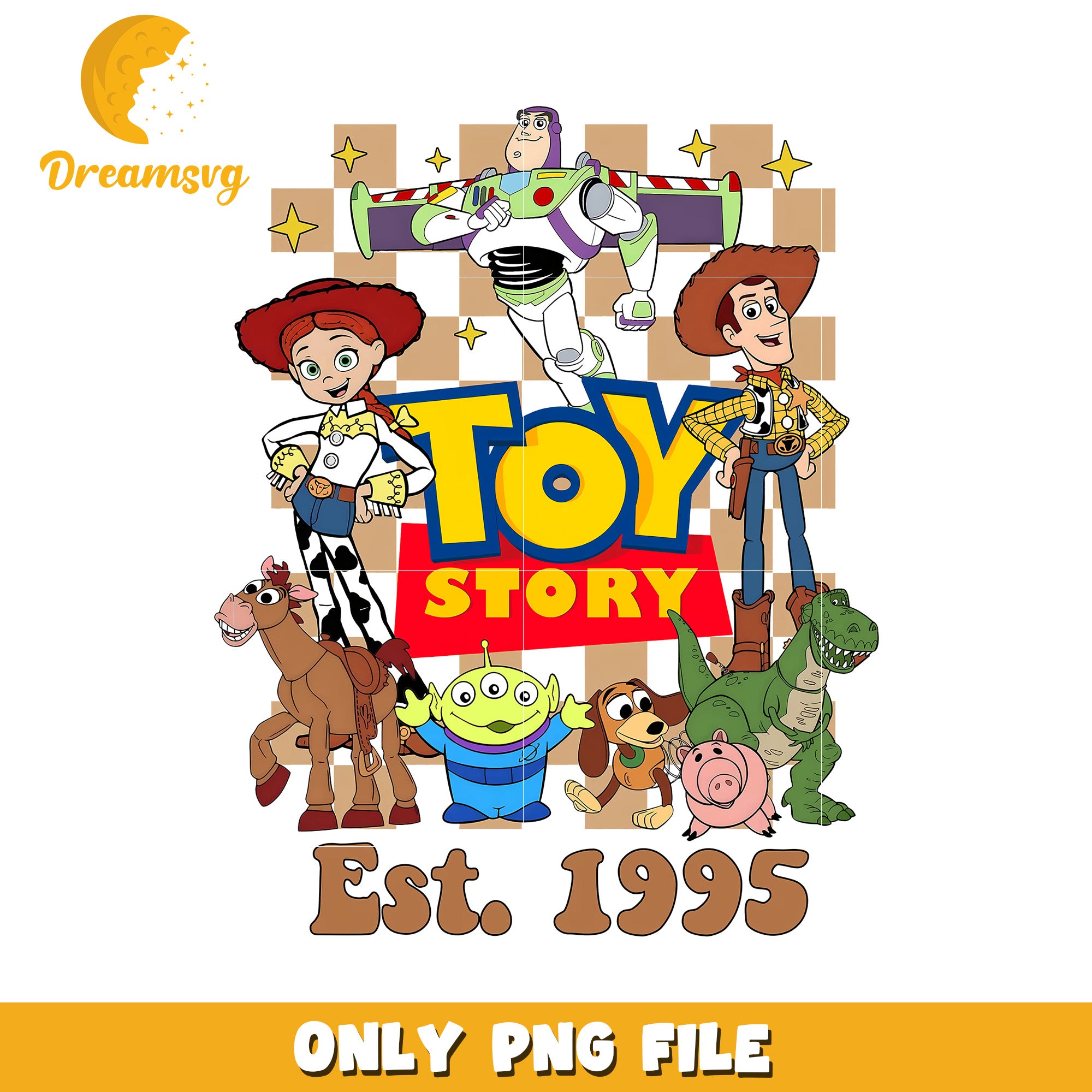 Toy Story Characters PNG Graphic for Fans Est 1995 – DreamSVG Store