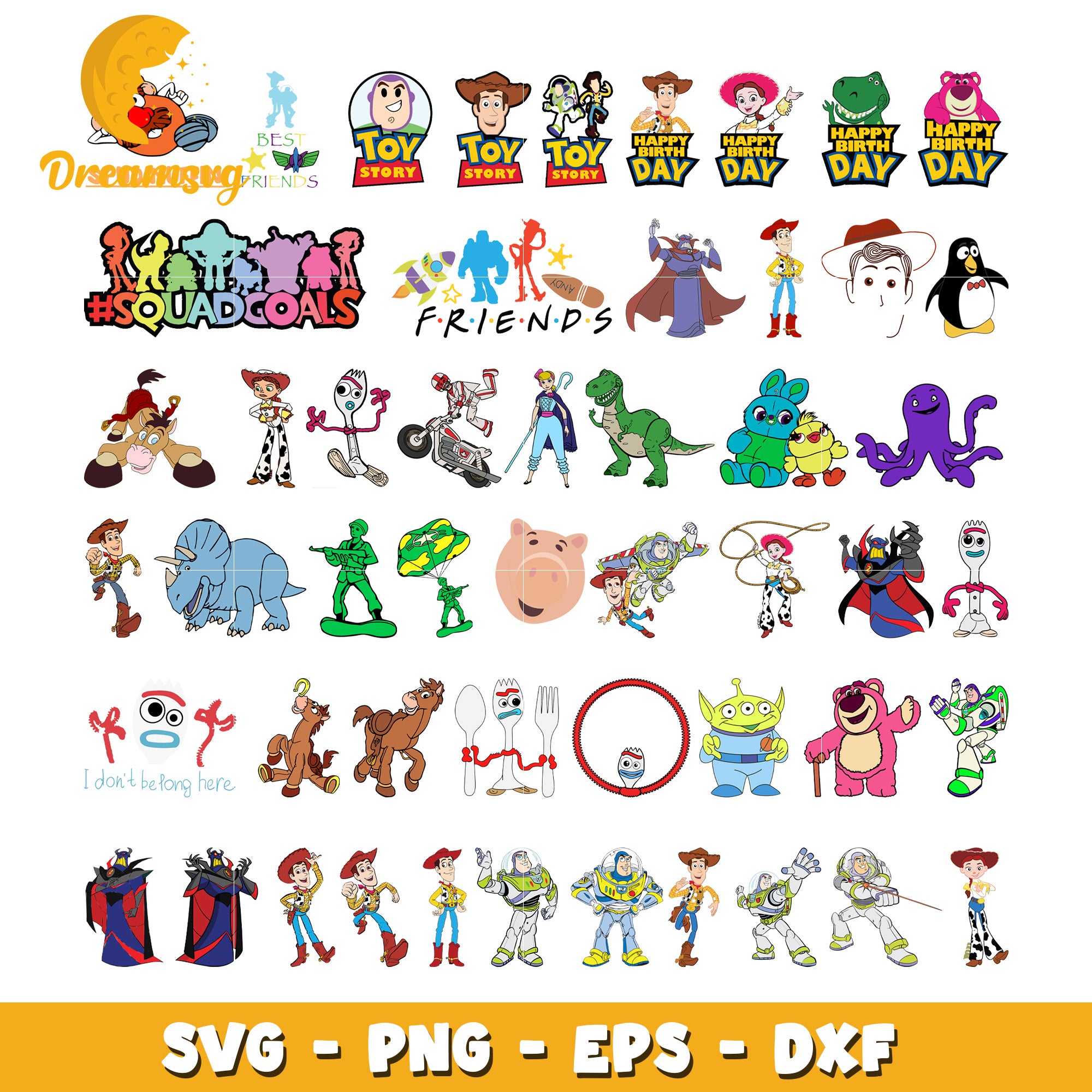 Toy Story characters squad goals bundle svg, disney characters svg ...