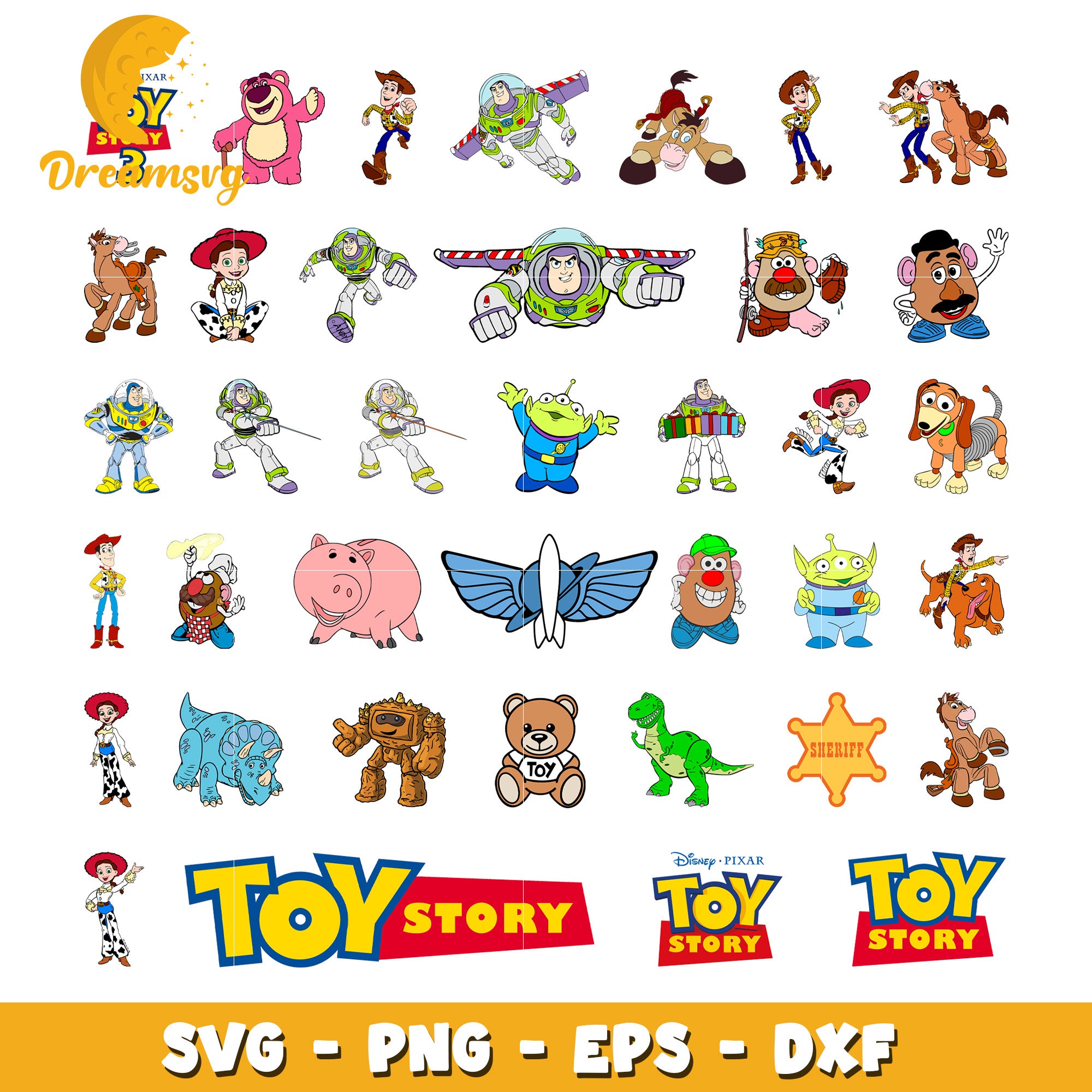 Disney pixar Toy Story characters bundle svg, disney svg – DreamSVG Store