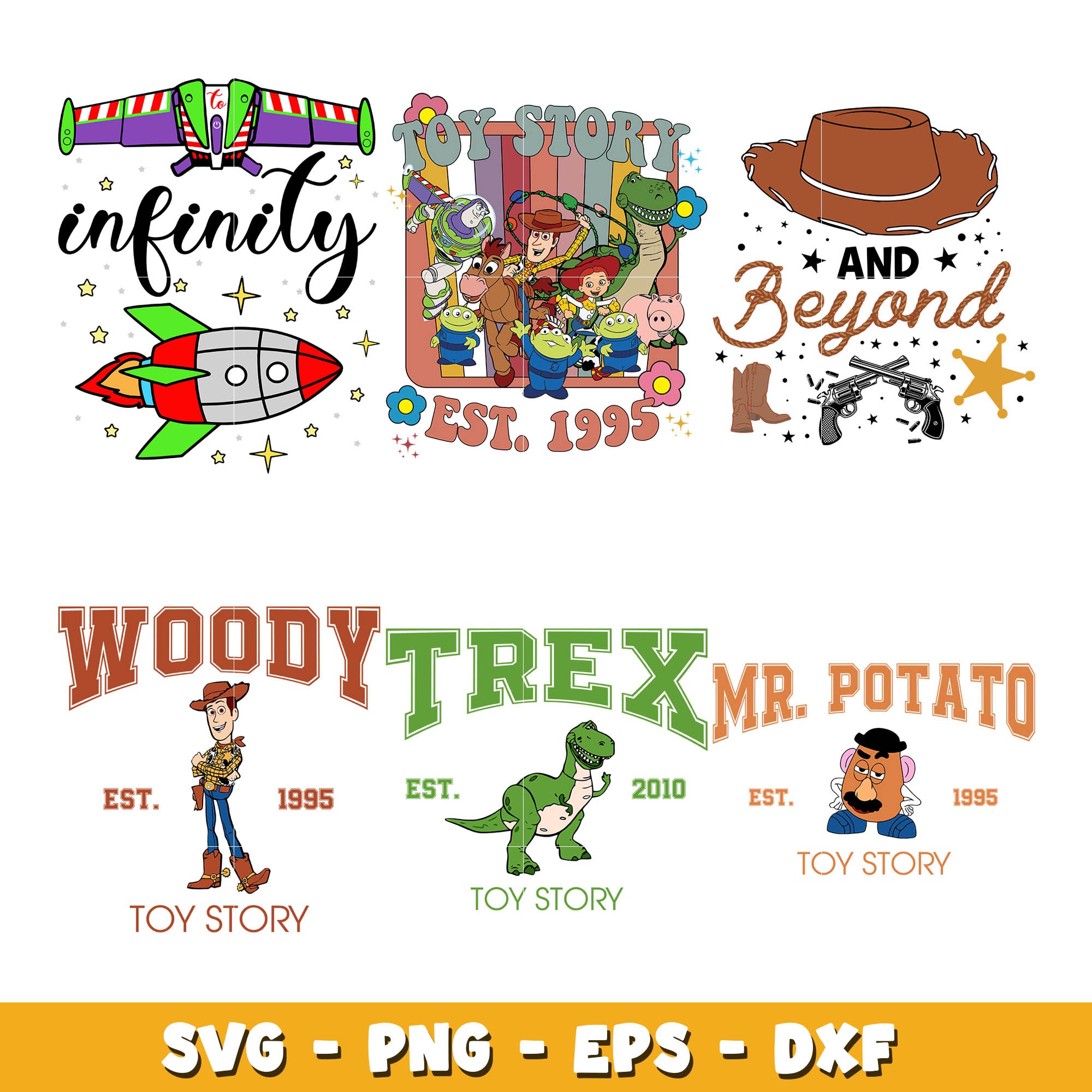 Disney Toy Story Movie Characters bundle svg, Toy Story svg, Disney ca ...