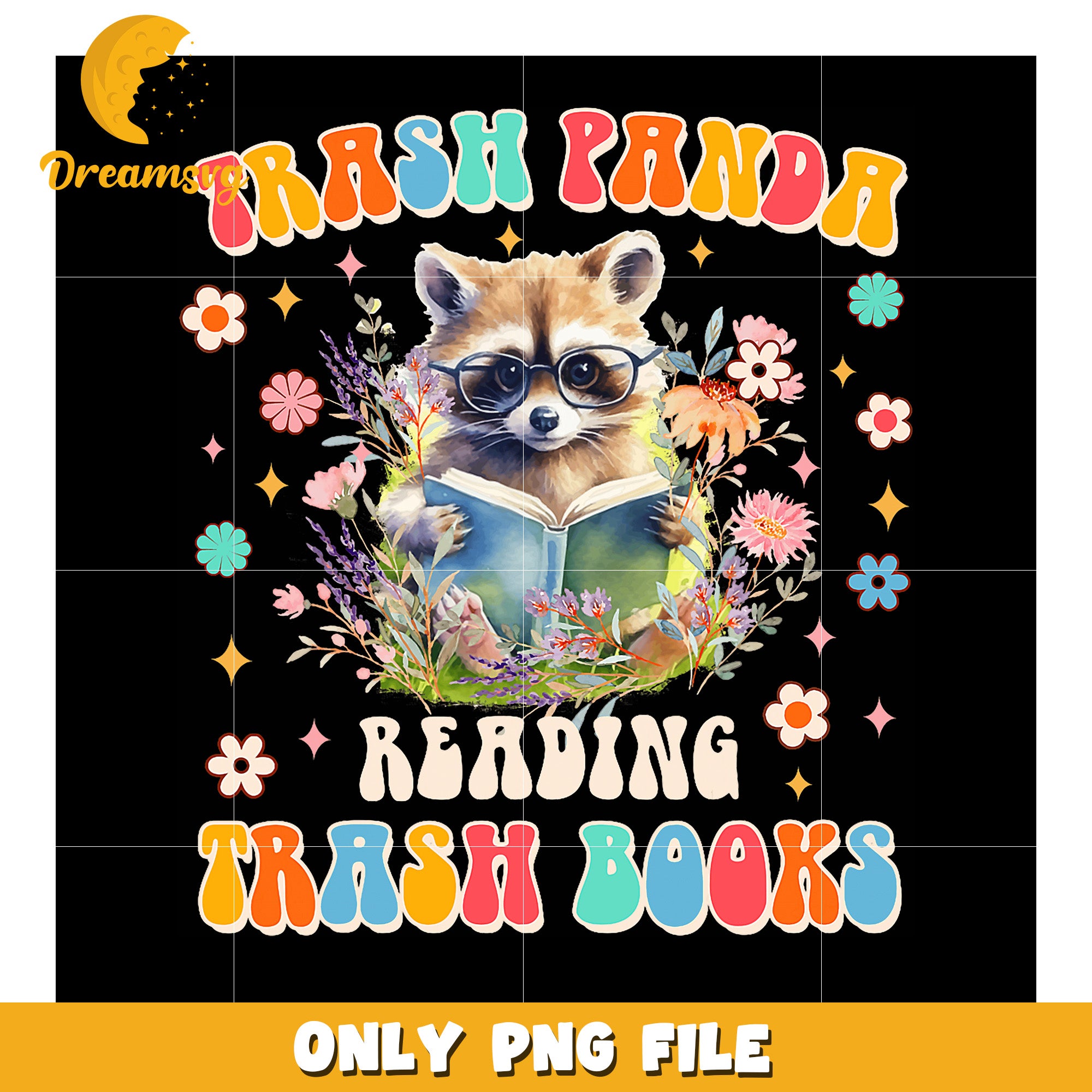 Trash Panda Reading Trash Books PNG – DreamSVG Store