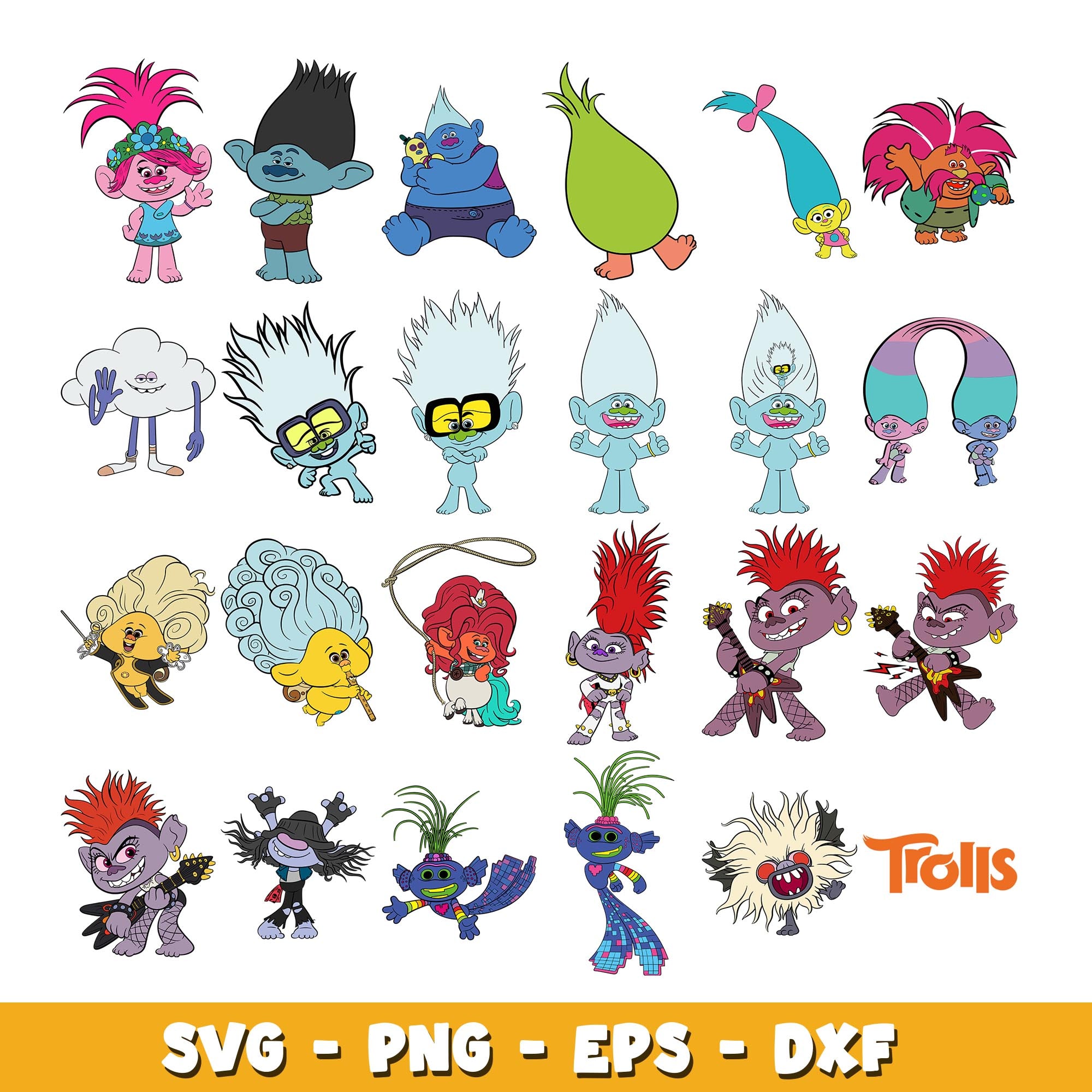 Trolls poster svg, Trolls 5-Minute Stories bundle svg, cartoon svg ...