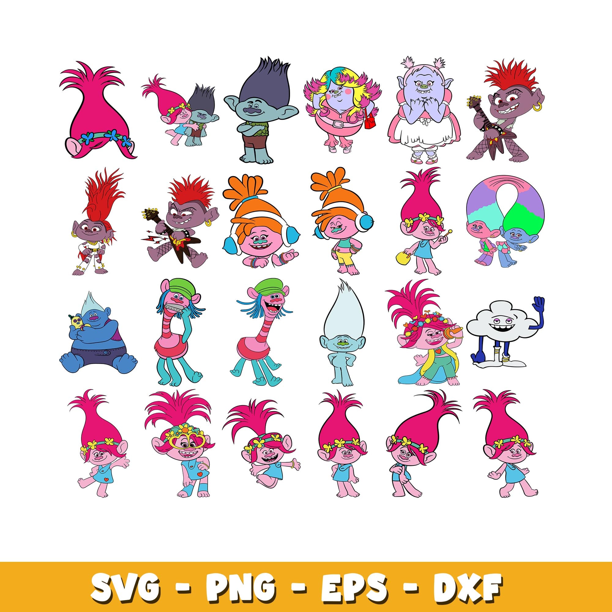 Trolls characters svg, Trolls 5-Minute Stories bundle svg, cartoon svg ...