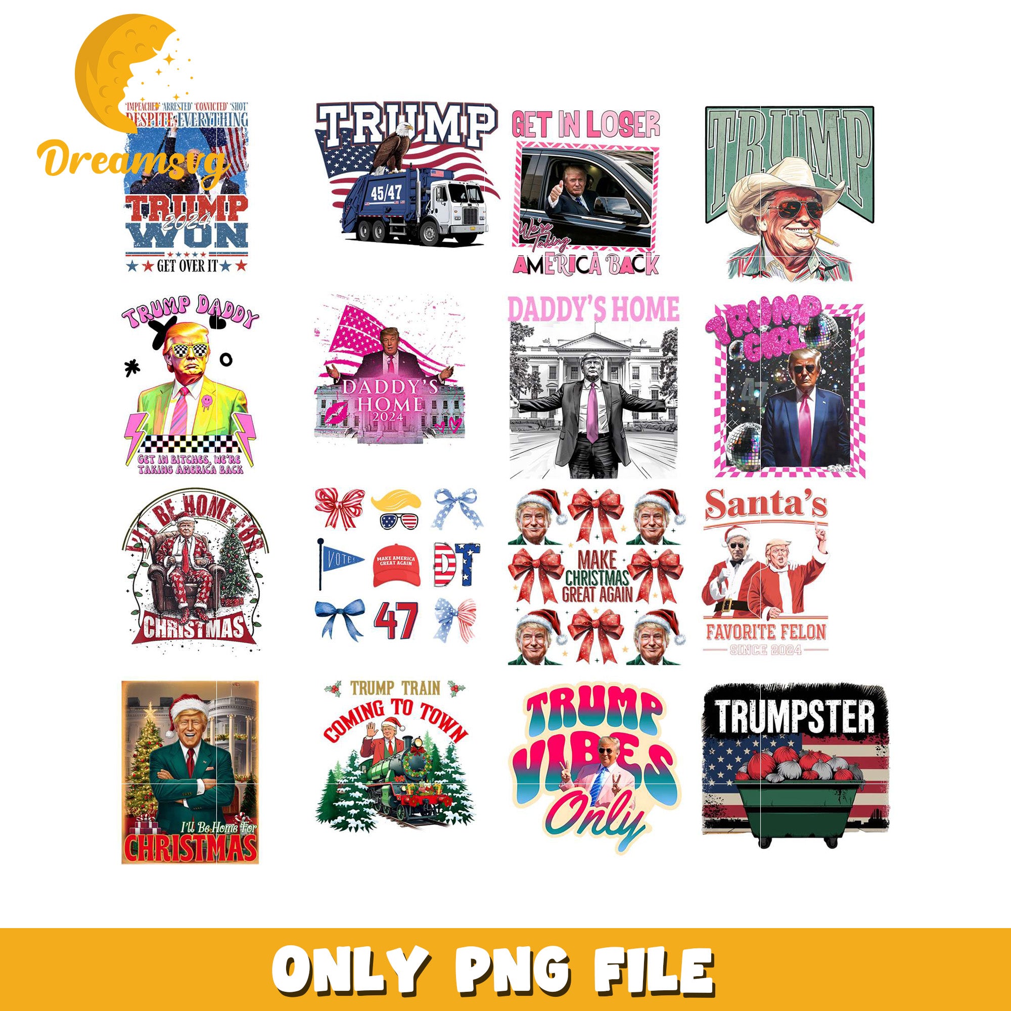 Trump 2024 PNG Bundle Designs & Graphics – DreamSVG Store